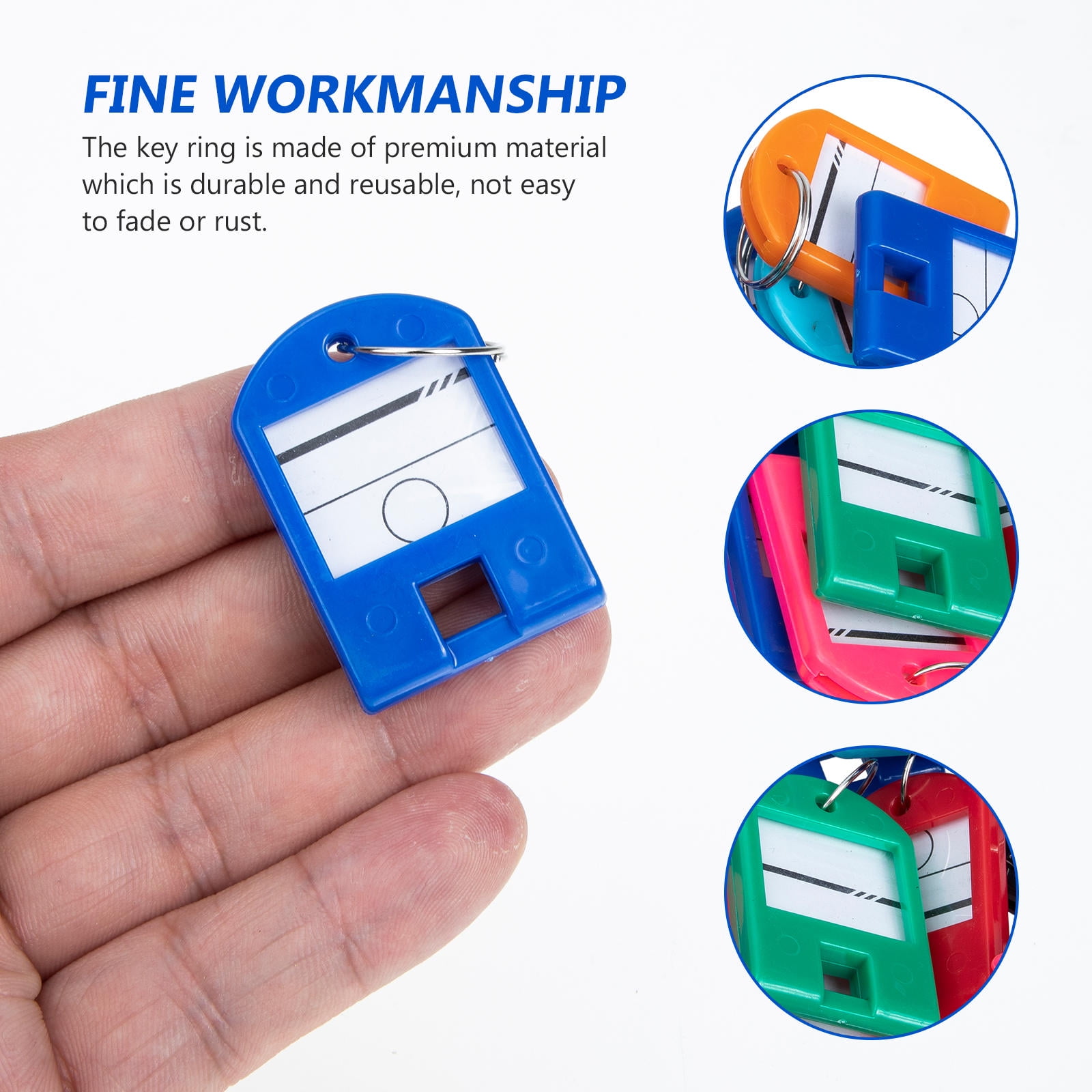 Pyramidti Assorted Color Plastic Key Tags with Rings for Decoration ...
