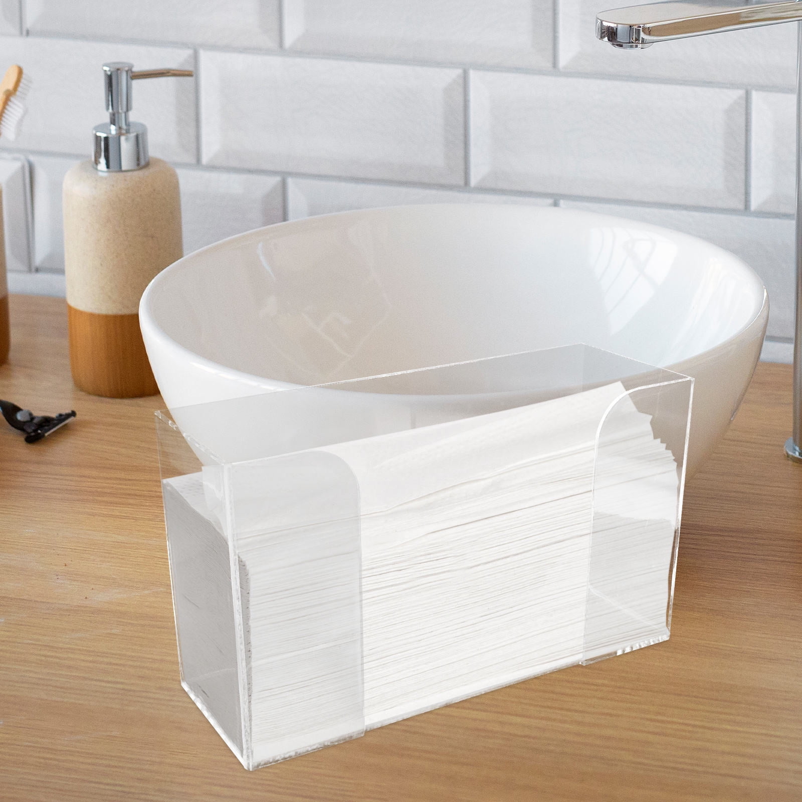 Pyramidti Clear Countertop Hand Towel Dispenser Wipes Transparent ...