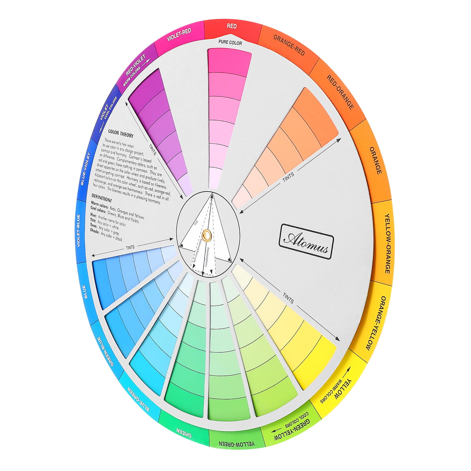Pyramidti Color Card Wheel Pallet Paint Mixing Learning Guide Round ...