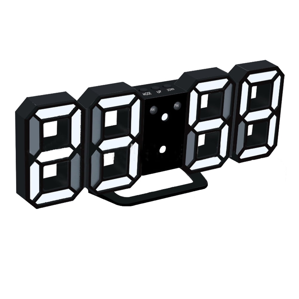 Pyramidti Modern Home Wall Clock Timer 3D LED Digital Wall Clock (Black ...