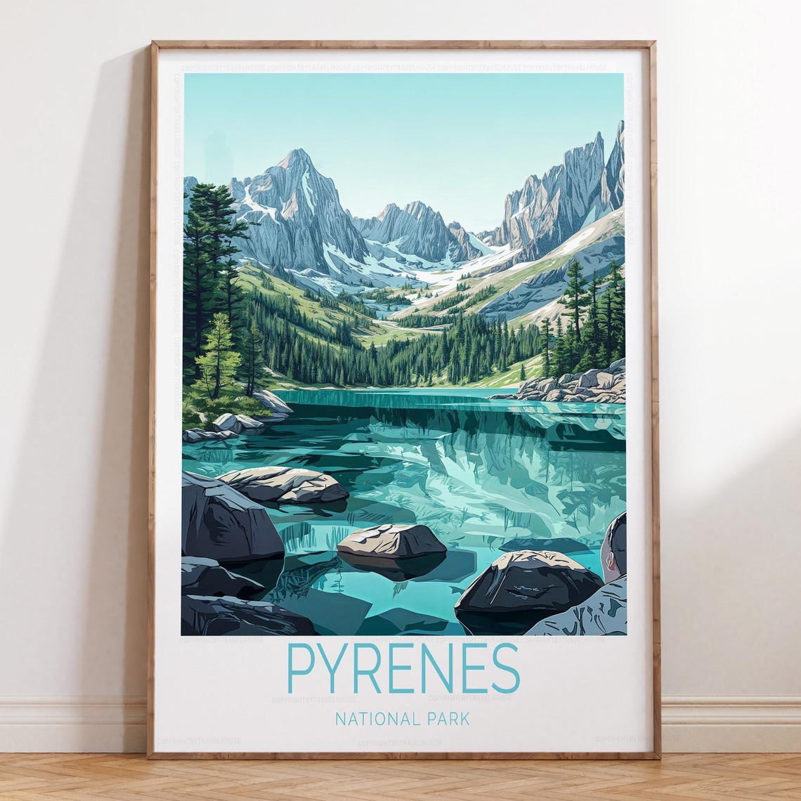 Pyrenees National Park Travel Poster, National Park Travel Print ...