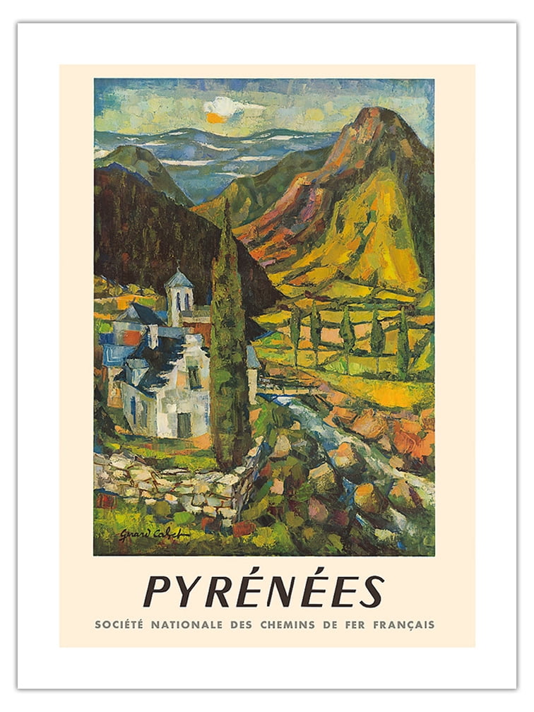 Pyrenees (Pyrénées) Mountains - France - Spain - Vintage Railroad ...