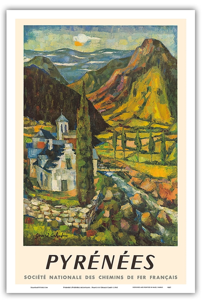 Pyrenees (Pyrénées) Mountains - France - Spain - Vintage Railroad ...