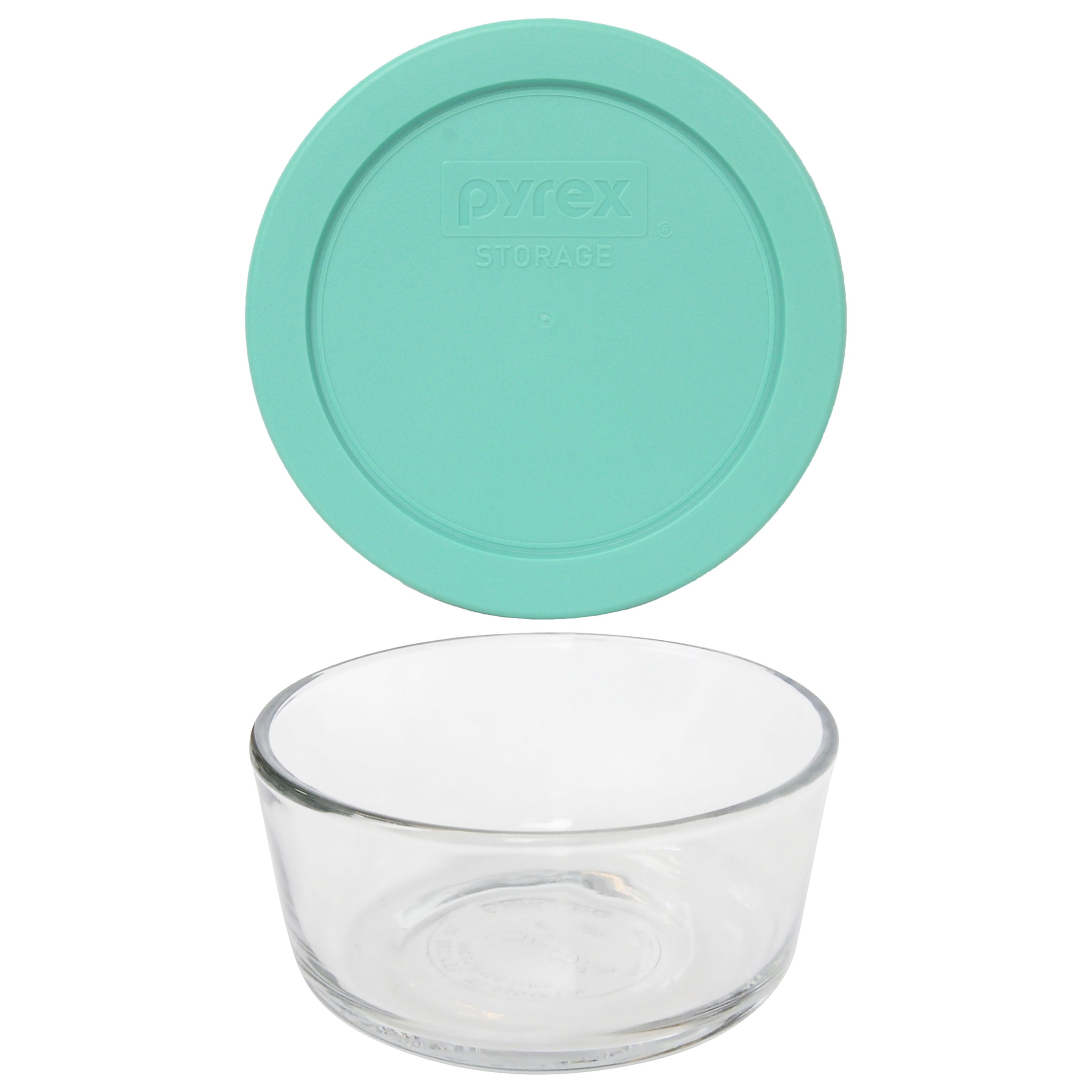 Pyrex (1) 7200 2-Cup Glass Bowl & (1) 7200-PC Sea Glass Blue Lid ...