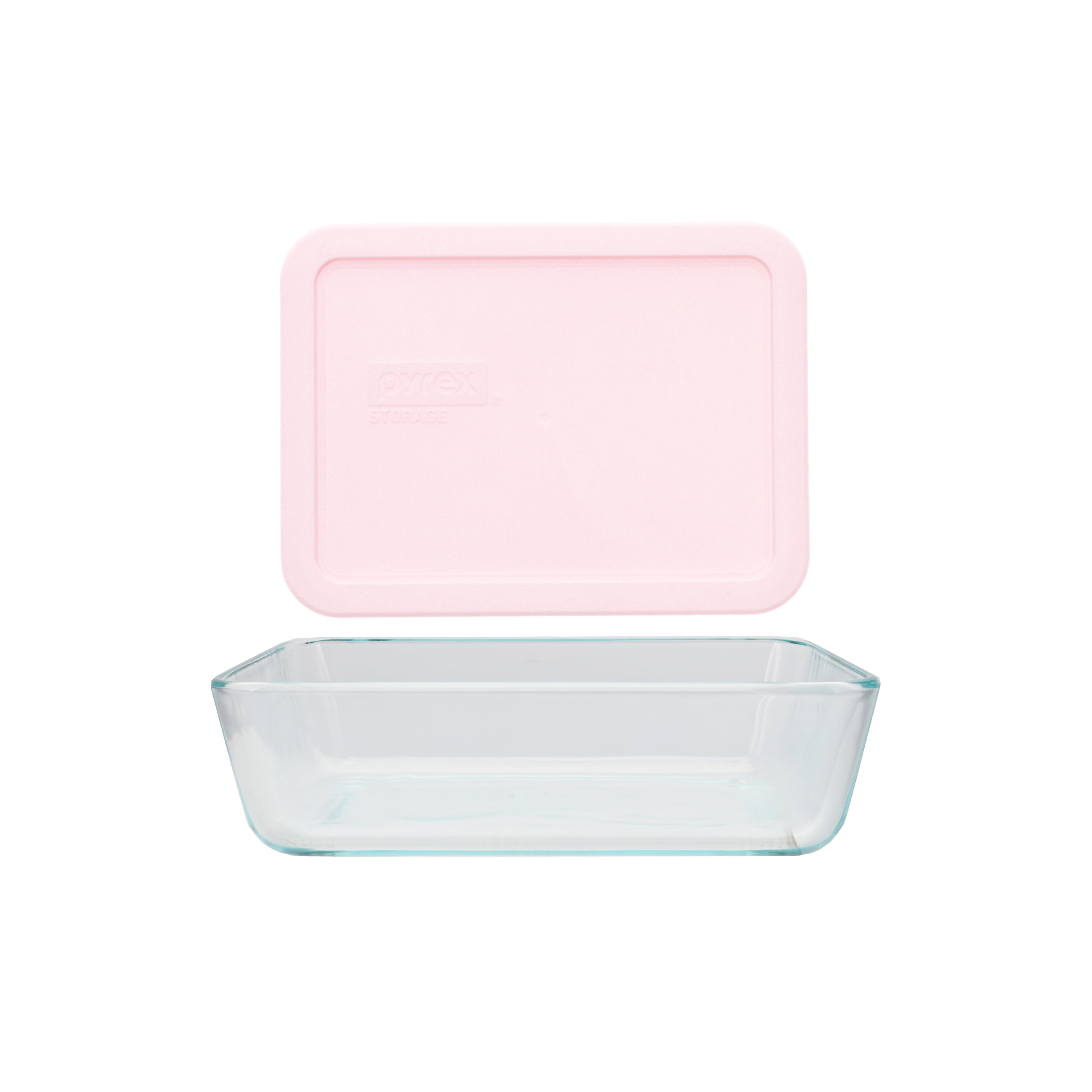 Pyrex (1) 7210 3-Cup Clear Glass Storage Dish and (1) 7210-PC Loring Pink Plastic Lid - Walmart.com