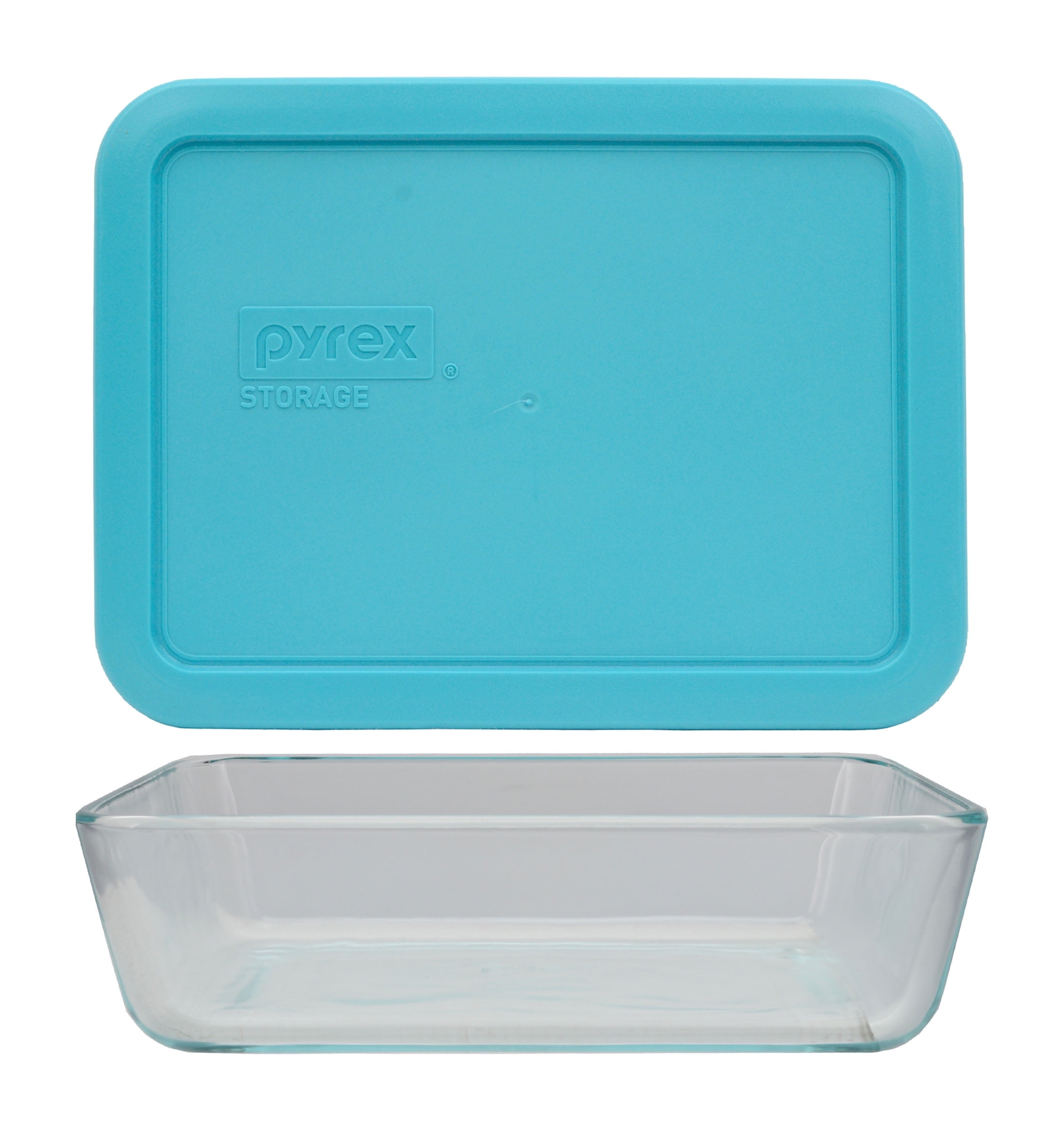 Pyrex (1) 7210 3-Cup Glass Dish & (1) 7210-PC Surf Blue Lid - Walmart.com