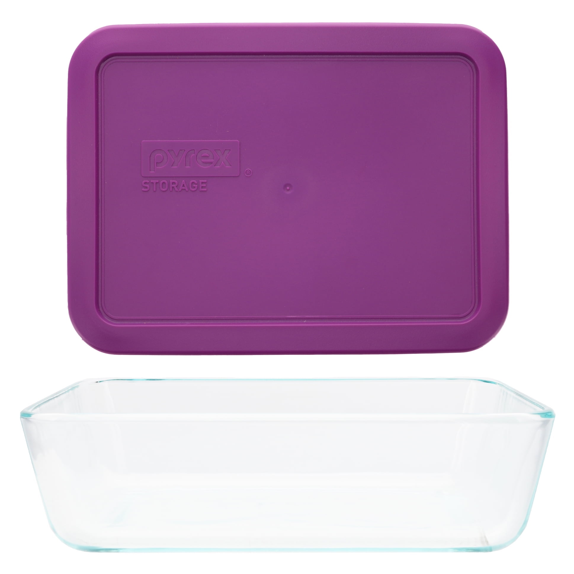 Pyrex (1) 7210 3-Cup Glass Dish & (1) 7210-PC Thistle Purple Lid ...