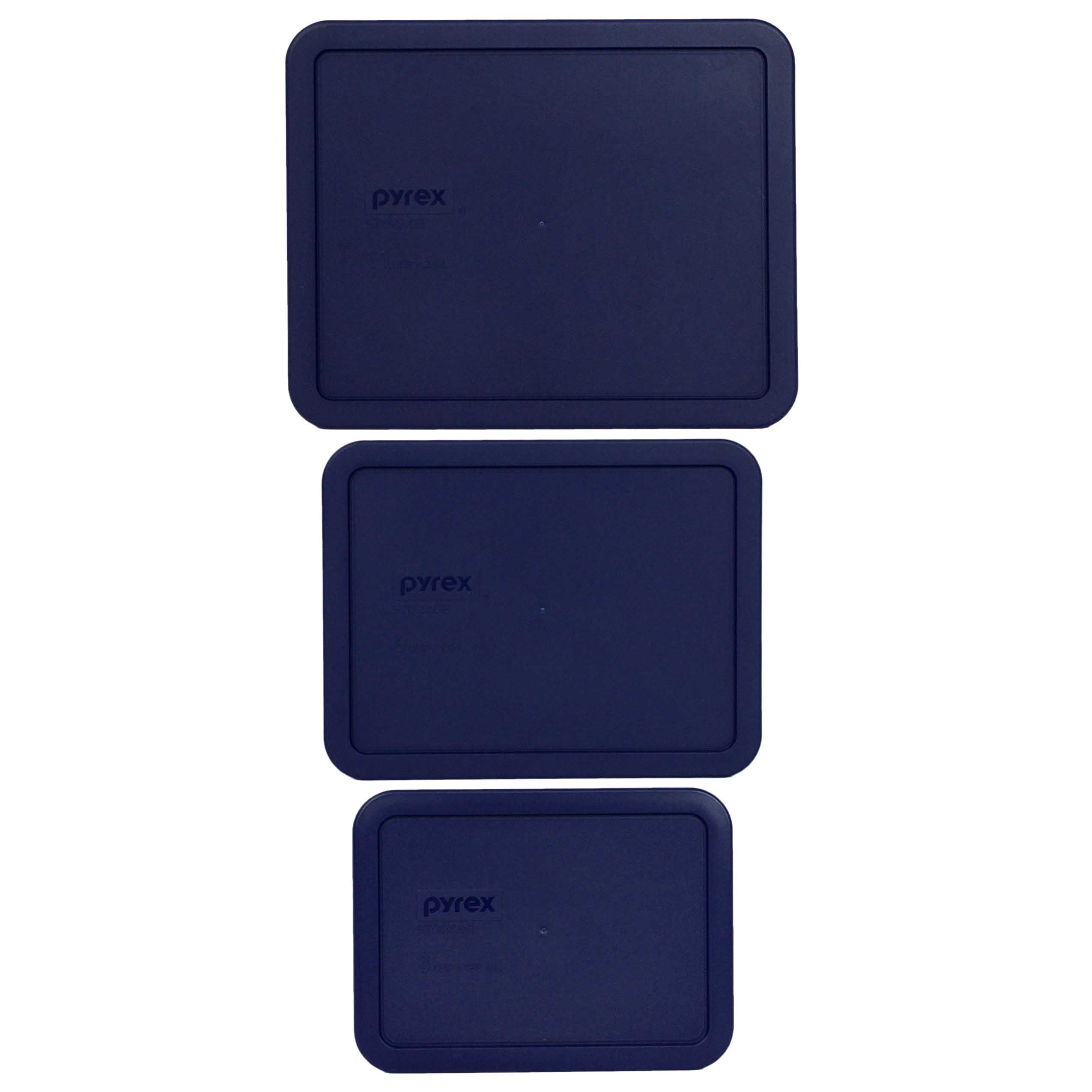 Pyrex Replacement Plastic Set: 11-Cup, 6-Cup, 3-Cup Blue Lids - Walmart.com