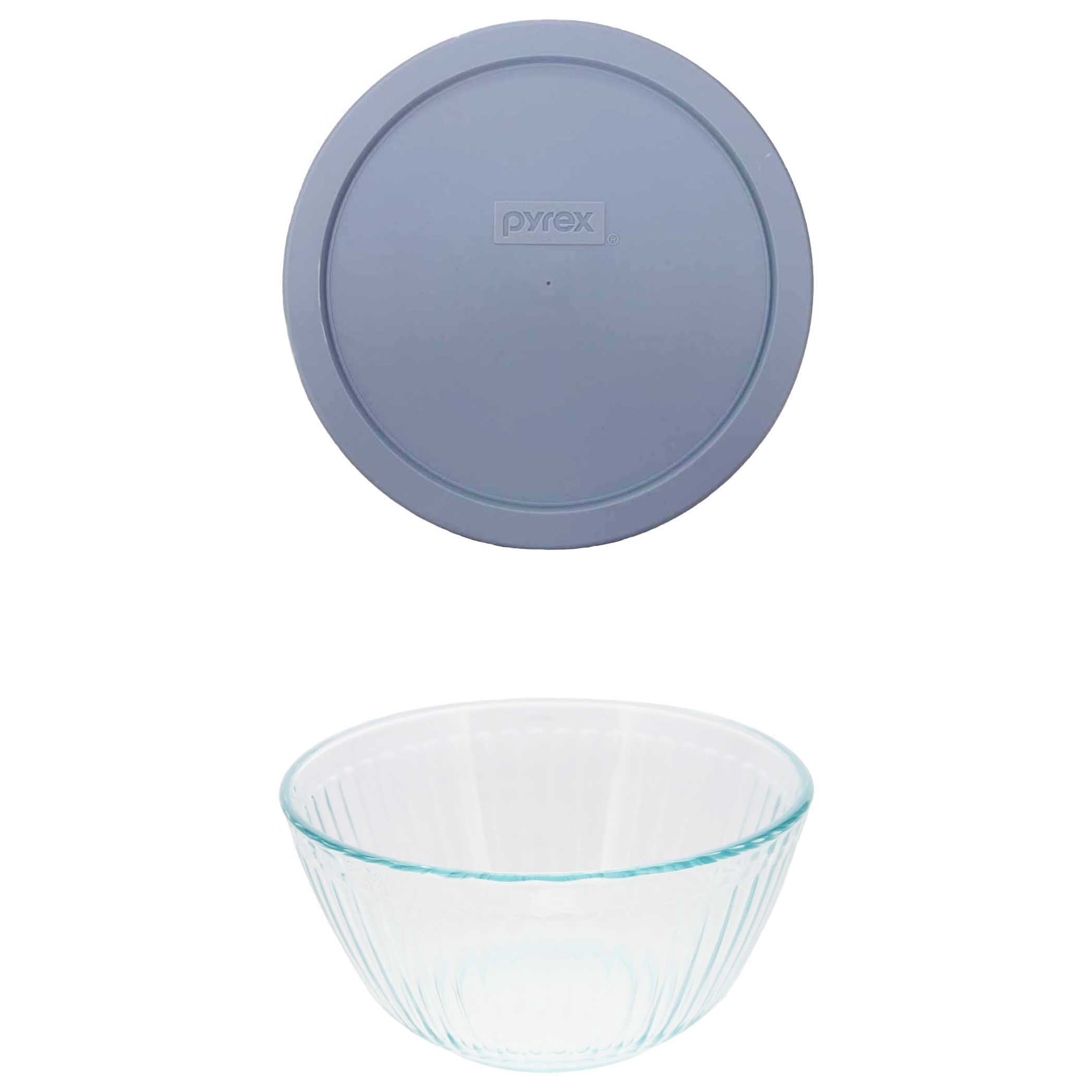 Pyrex (1) 7402 6-Cup/ 1.5L Sculpted Glass Mixing Bowl and (1) 7402-PC ...