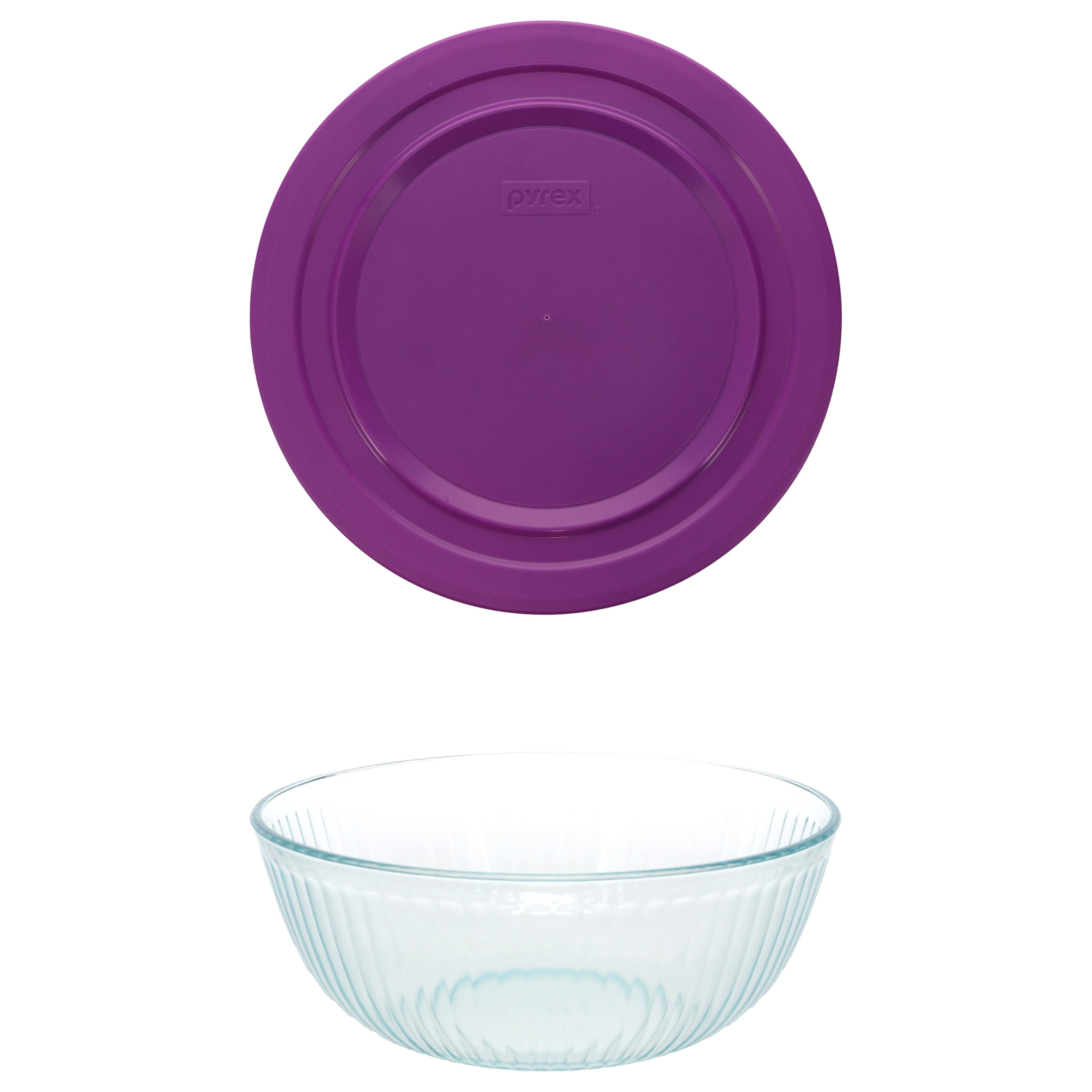 Pyrex (1) 7404 4.5qt Sculpted Glass Mixing Bowl and (1) 7404-PC Thistle ...