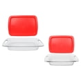Pyrex (1) C-232 2qt Easy Grab Glass Baking Dish and (1) C-233 3qt Easy ...