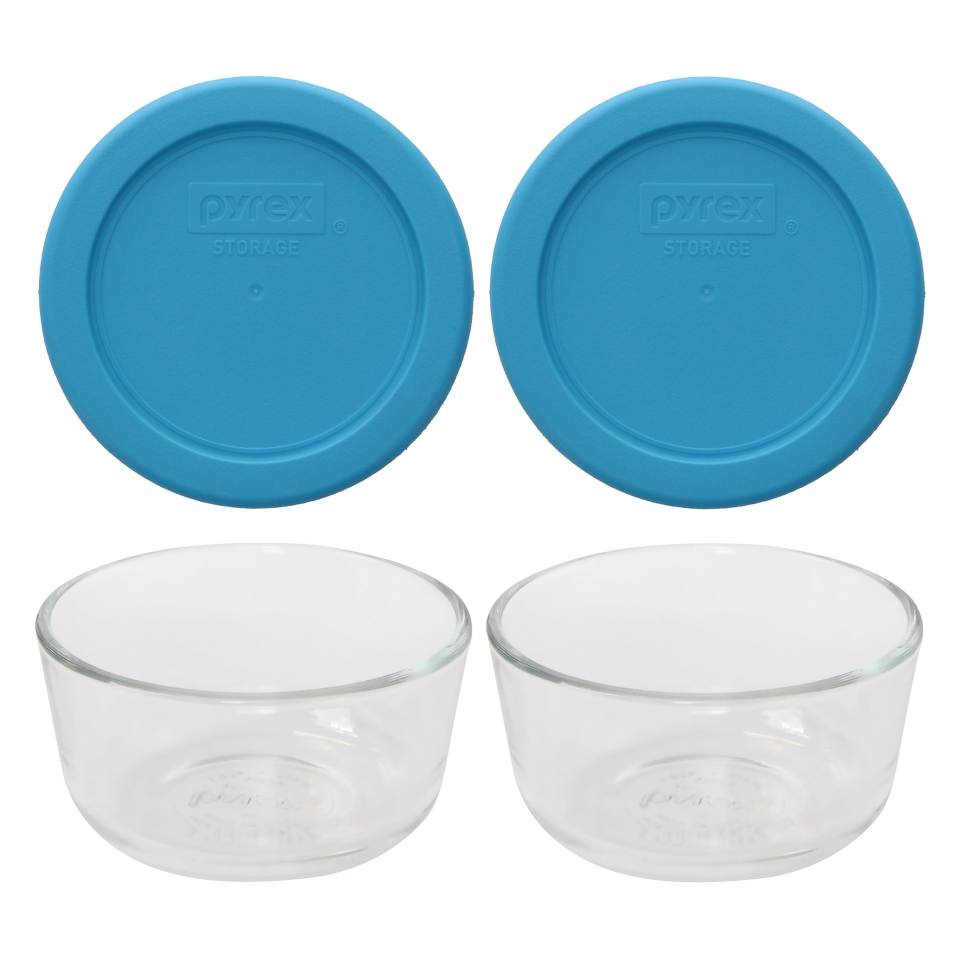 Pyrex 1 Cup Glass Bowl and 7202-PC 1 Cup Bright Blue Pantone Food ...