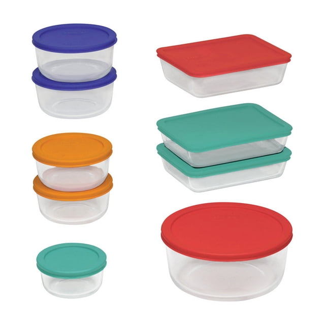Pyrex 18-piece Large Rectangular Microwave Safe Glass Food Storage Set ...
