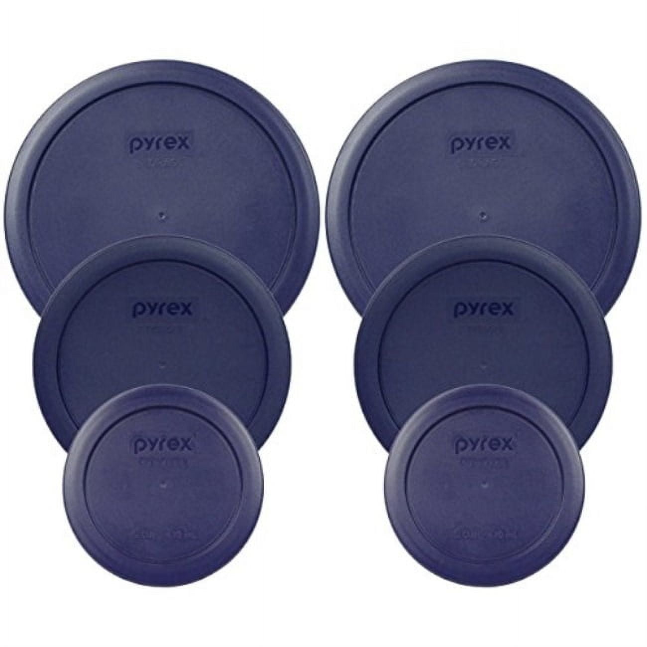 Pyrex (2) 7200-PC, (2) 7201-PC and (2) 7402-PC Blue Round Plastic ...