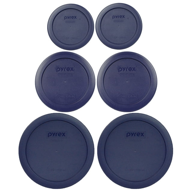 Pyrex Blue Plastic Replacement Lid Covers, Combo of 2-Cup, 4-Cup & 1 ...
