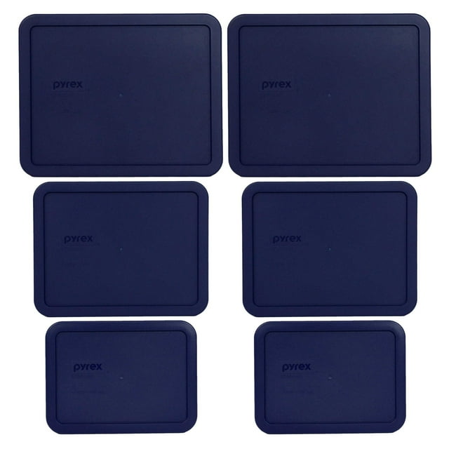 Pyrex (2) 7212-PC, (2) 7211-PC, and (2) 7210-PC Rectangle Blue Plastic ...