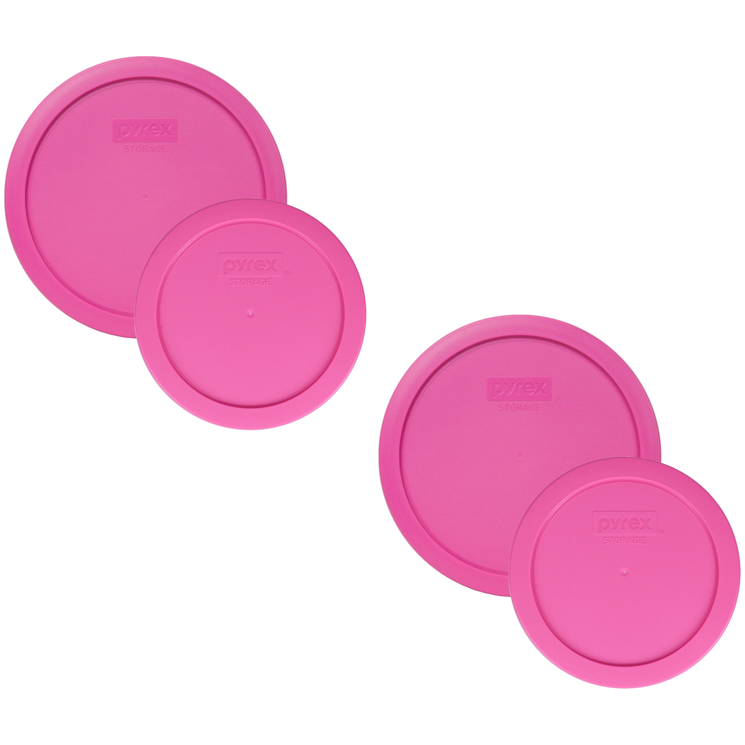 Pyrex (2) 7402-PC 6/7-Cup and (2) 7201-PC 4-Cup Pink Lids - Made in USA ...
