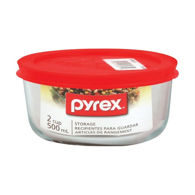 Pyrex 2-cup Glass Food Storage Container with Red Lid - Walmart.com