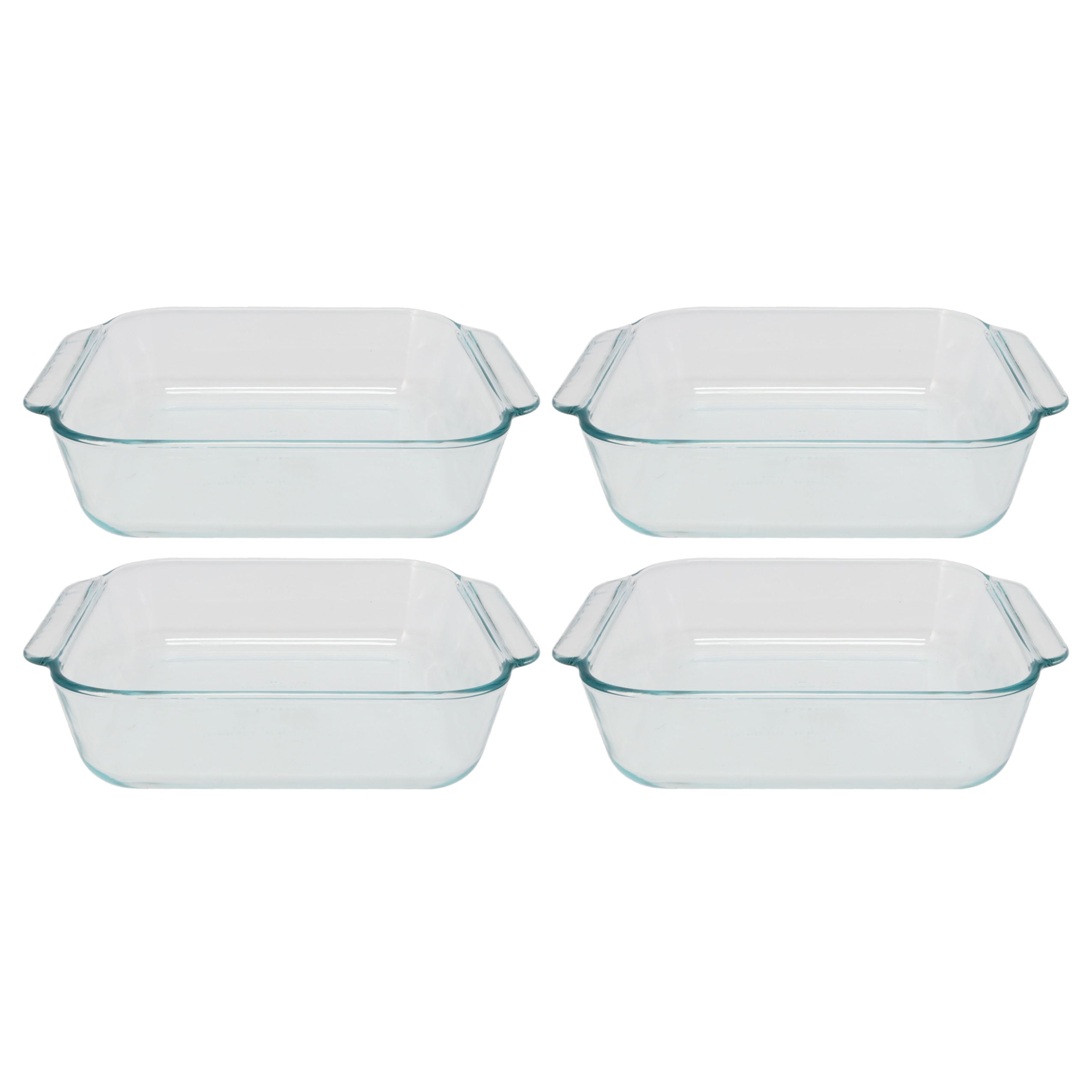 Pyrex 222 2-Quart Square Clear Glass Casserole Baking Dish (4-Pack ...