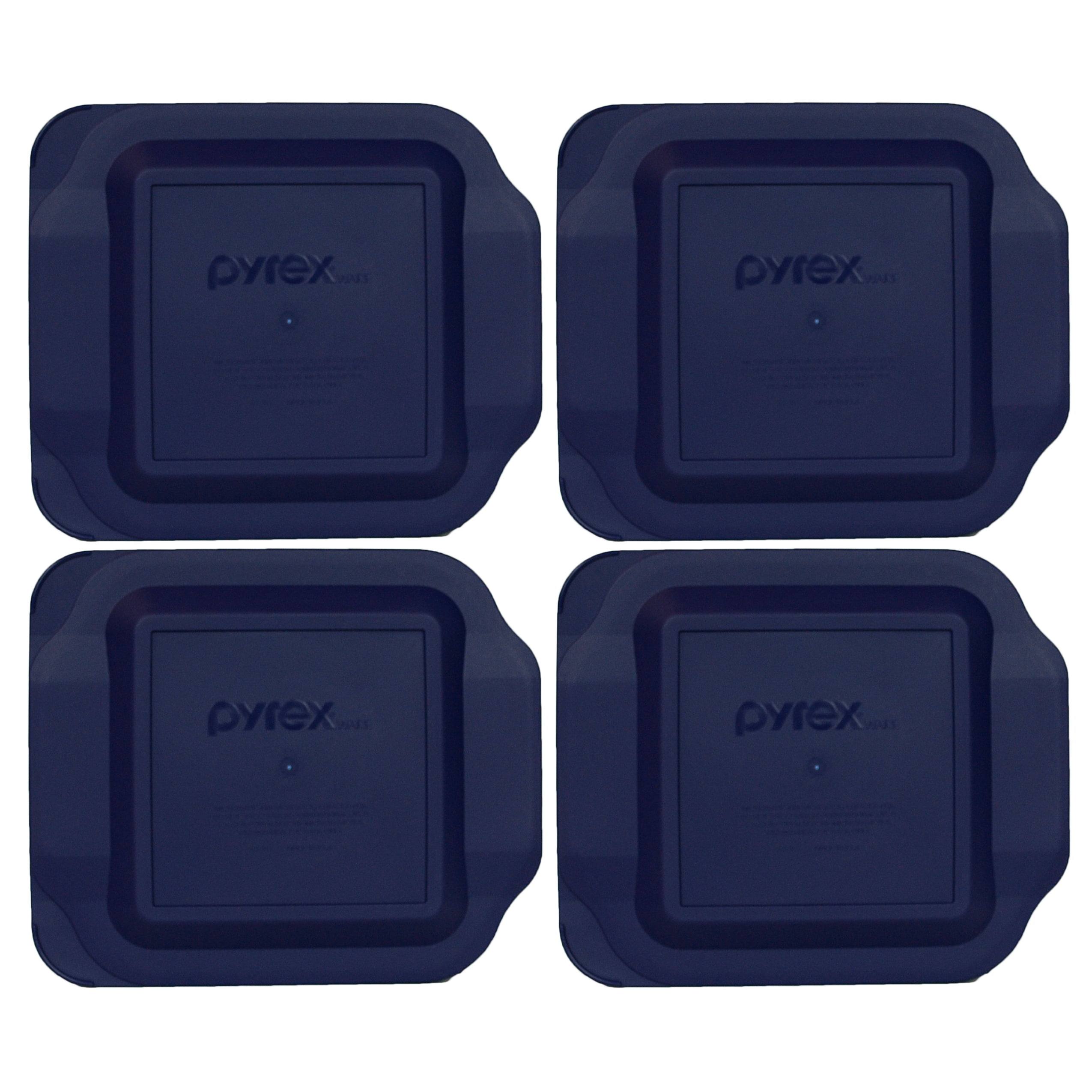 Pyrex 222-PC Blue Plastic Square Replacement Lid Cover, 4-Pack ...