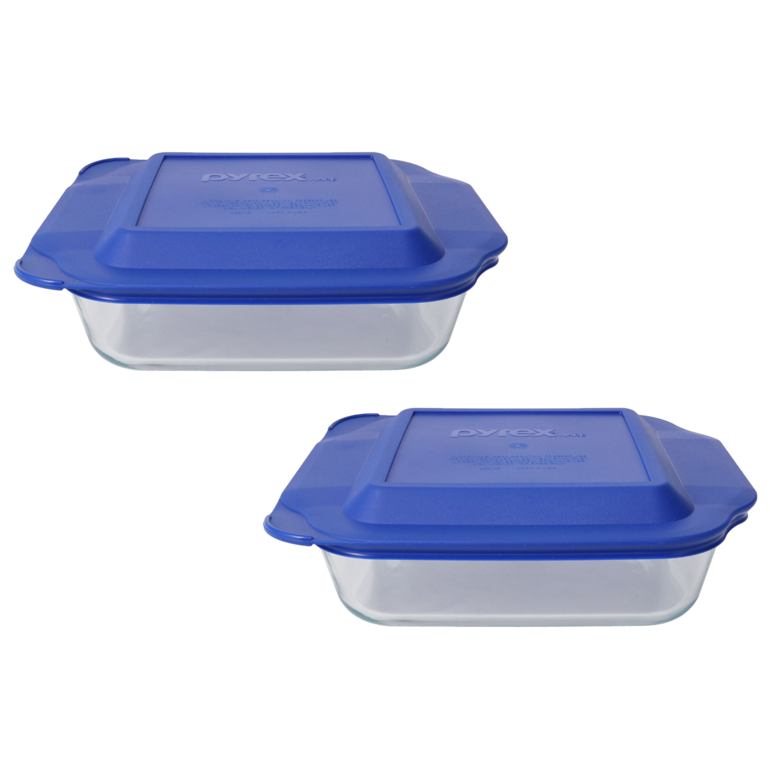 Free Shipping! Pyrex 222 Square Glass Baking Dish and 222-PC Blue ...