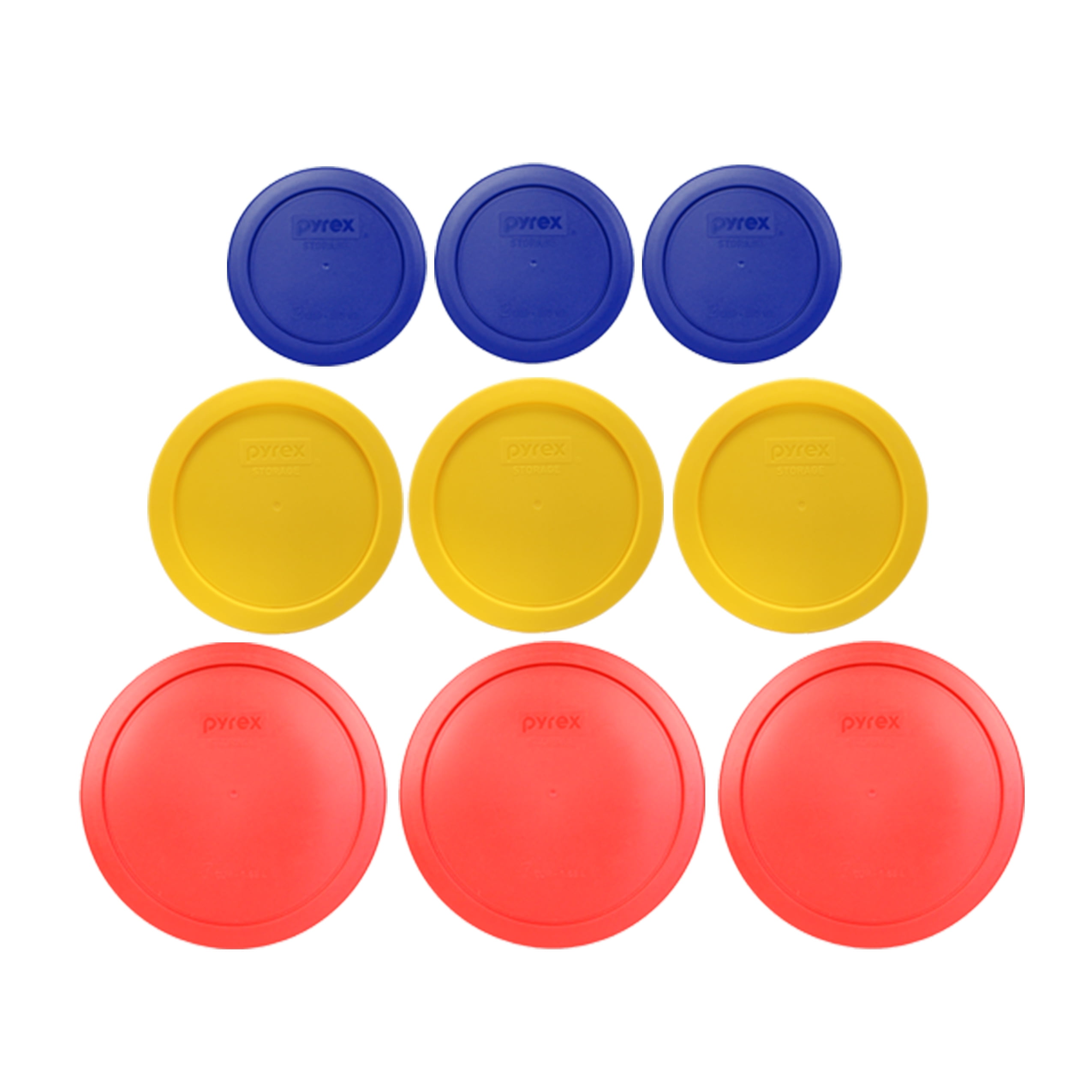 Pyrex Replacement Set: (3) 7200-PC Cadet Blue, (3) 7201-PC Meyer Lemon ...