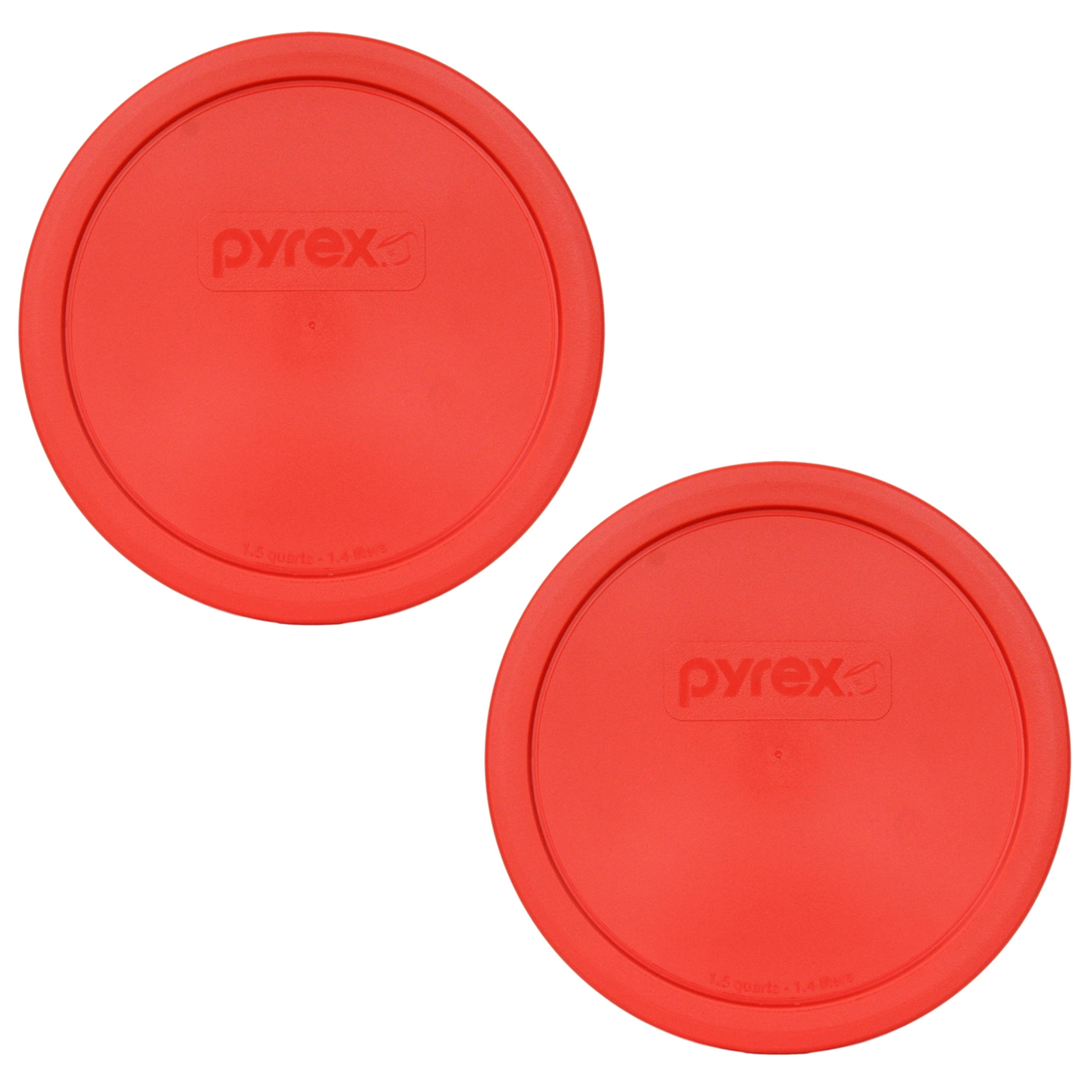 Pyrex 323-PC Red Round Plastic Storage Replacement Lid Cover (2-Pack ...