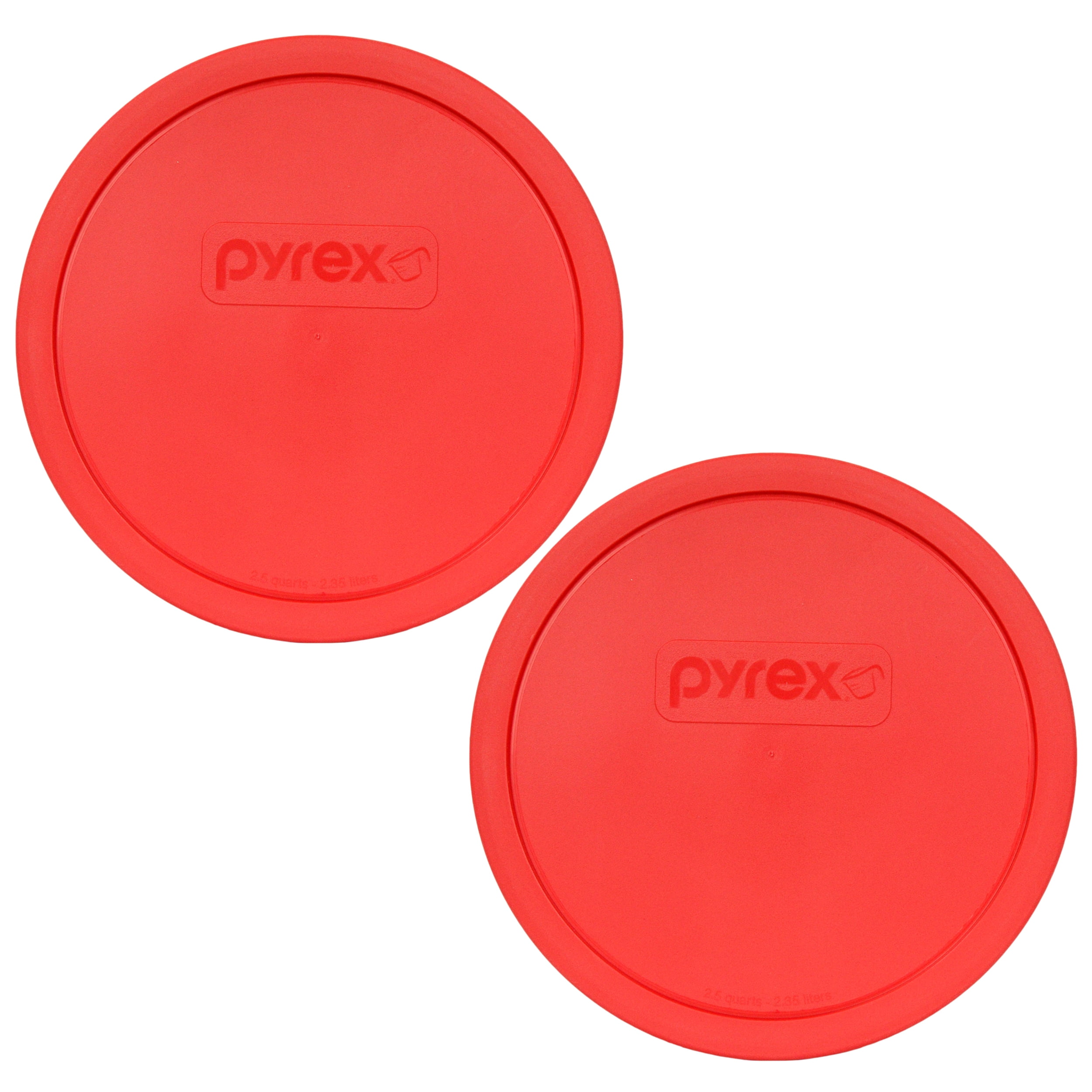 Pyrex 325-PC Red Plastic Round Plastic Replacement Lid Cover (2-Pack ...