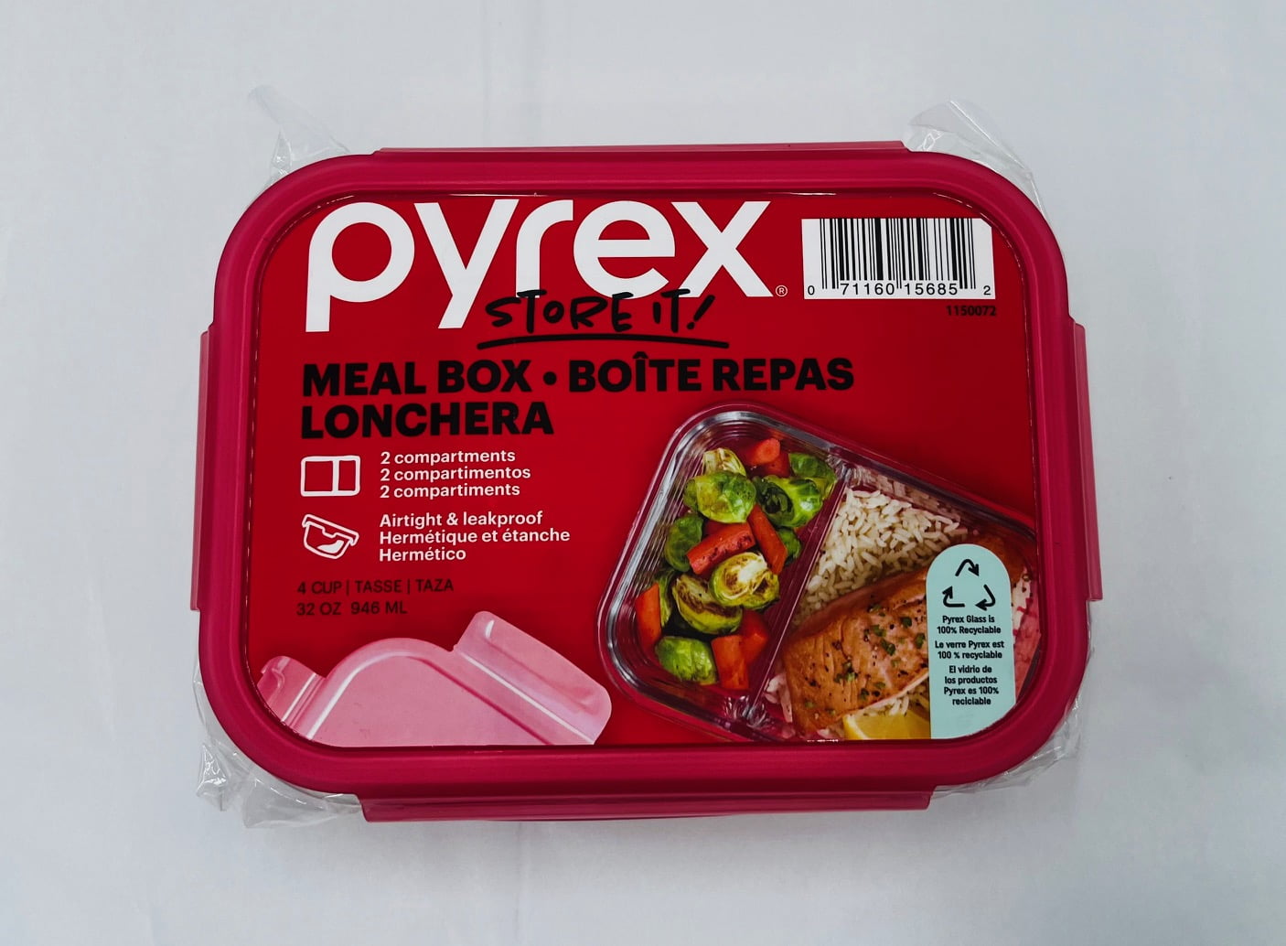 Pyrex Divided Prep Dishes | 4c 2 Compartment Meal Box | Durable Plastic ...