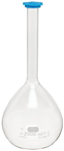 Pyrex 5580-2L Borosilicate Glass 2L +/- 0.5mL Flat Bottom Class A ...