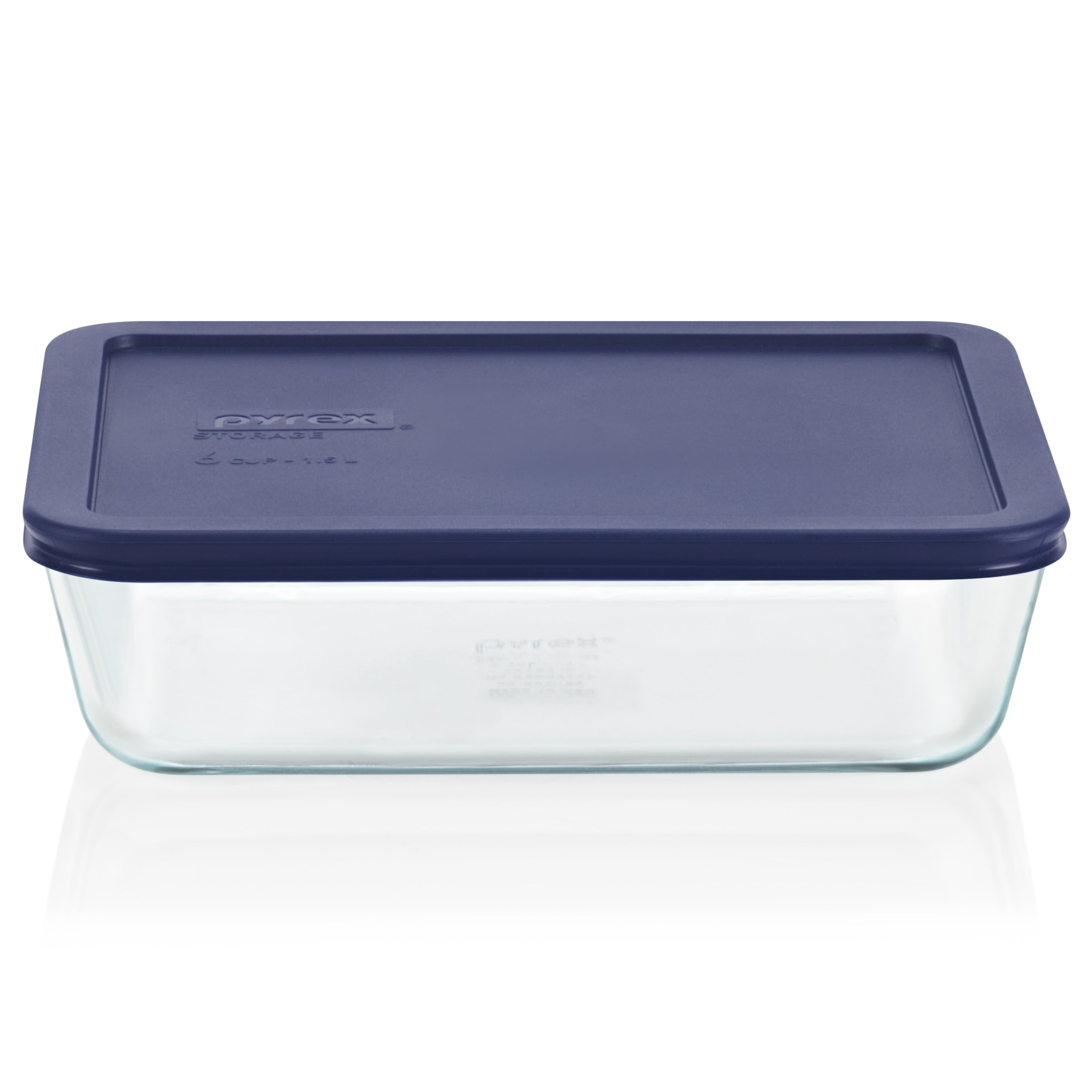 Pyrex Rectangular 6-cup Glass Food Storage Container, Microwave Safe ...