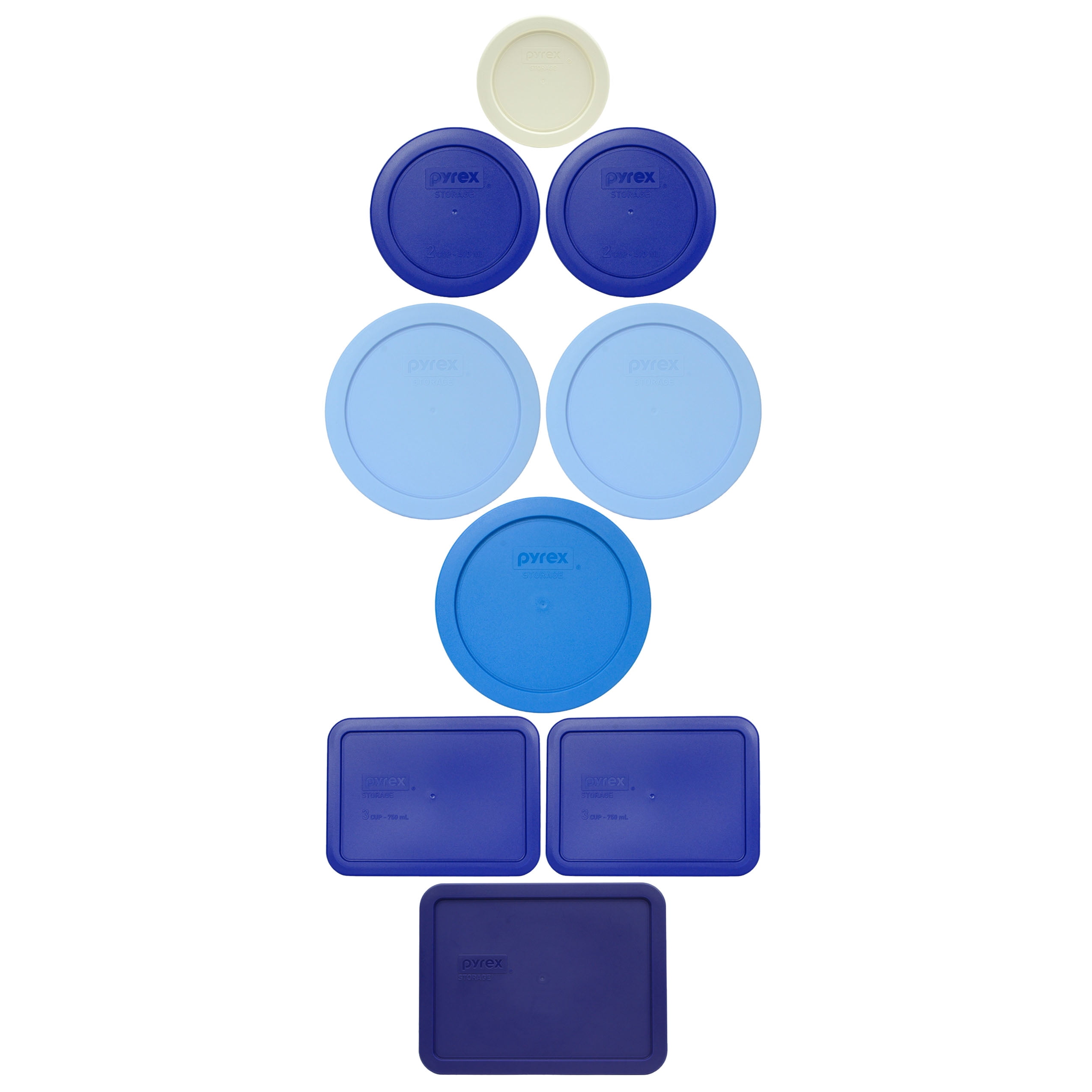 Pyrex 7-Piece Plastic Lid Shimmering Ocean Themed Bundle for Pyrex Food ...