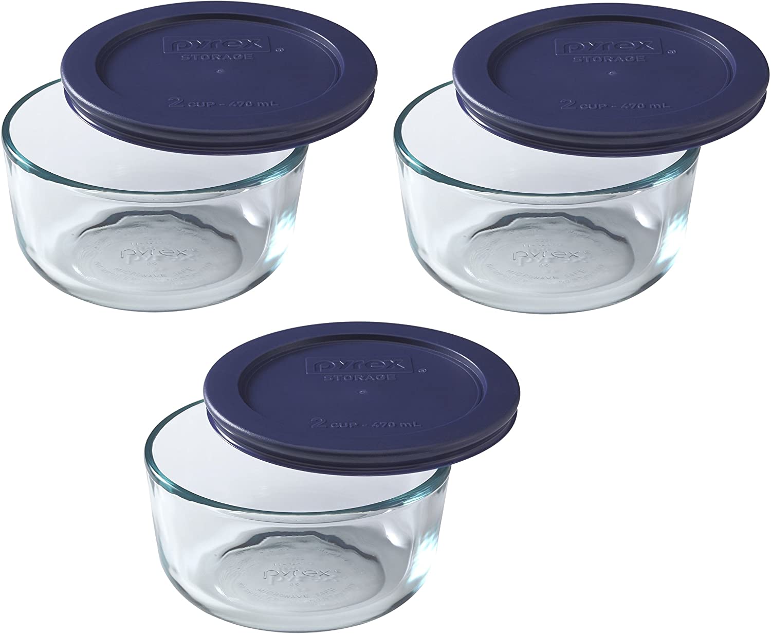 Pyrex 7200-PC Cadet Blue Plastic Storage Replacement Lid Cover (2-Pack ...