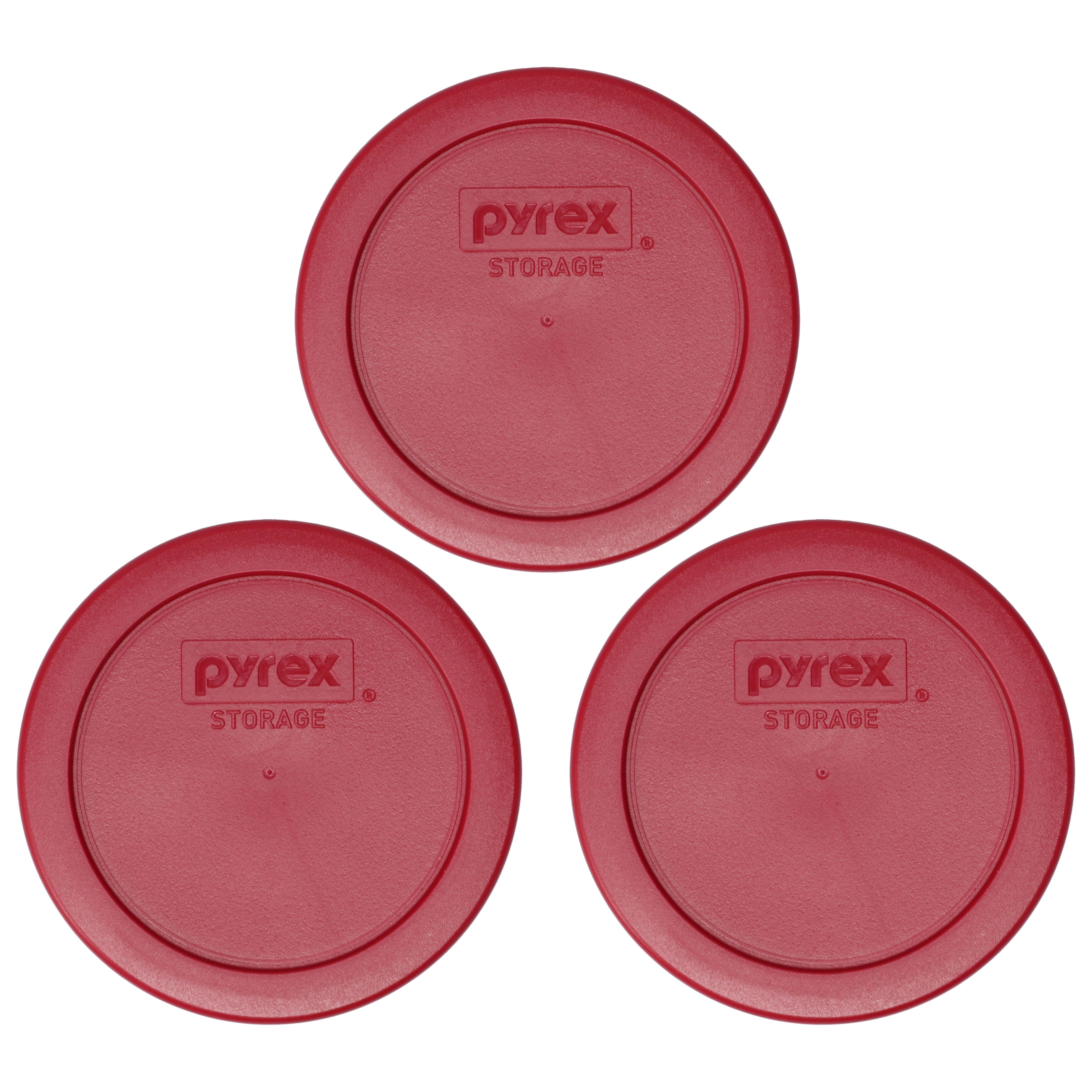 Pyrex 7200-PC 2-Cup Sangria Red Food Storage Replacement Lids (3-Pack ...