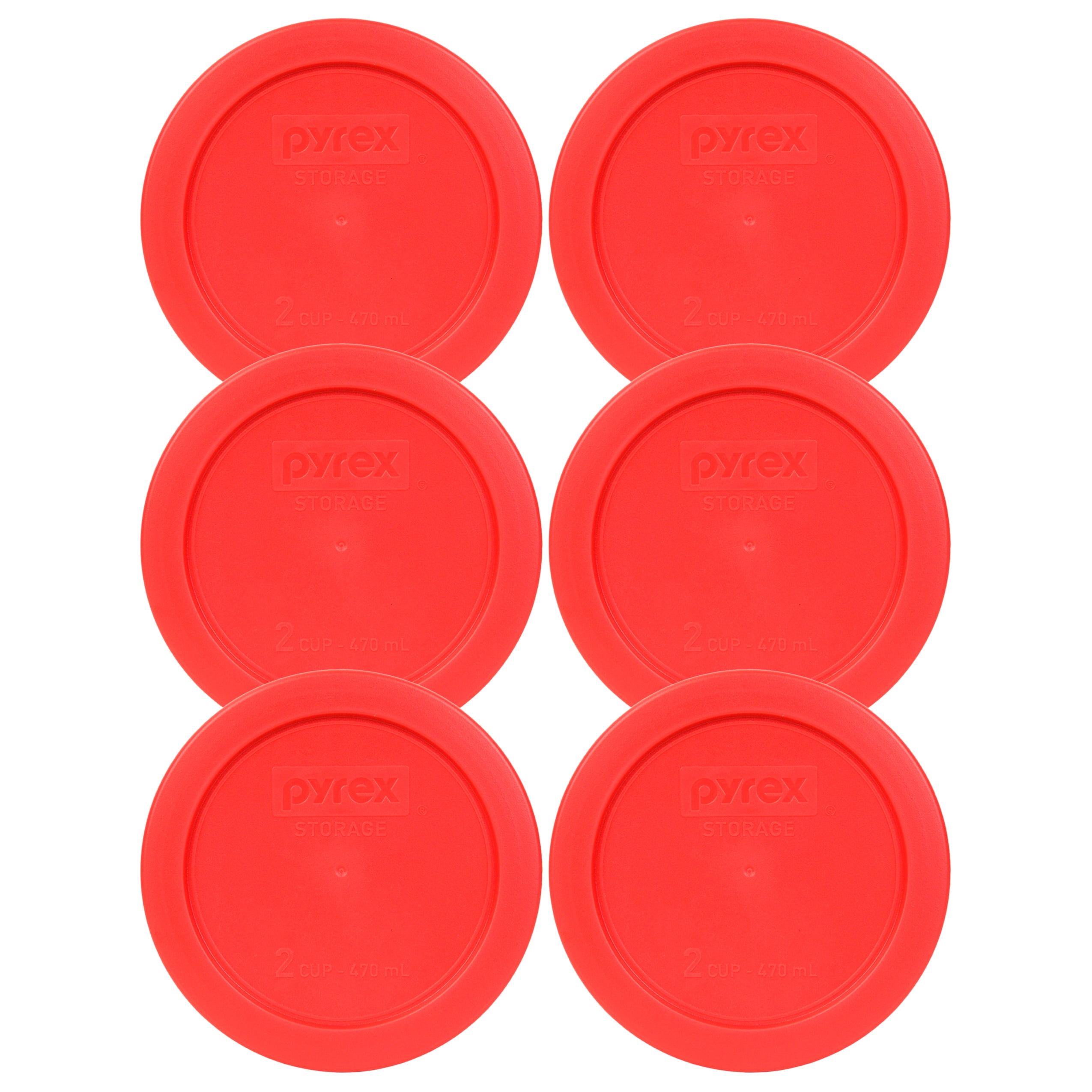 Pyrex 7200-PC Red Plastic Storage Replacement Lid Cover (6-Pack ...