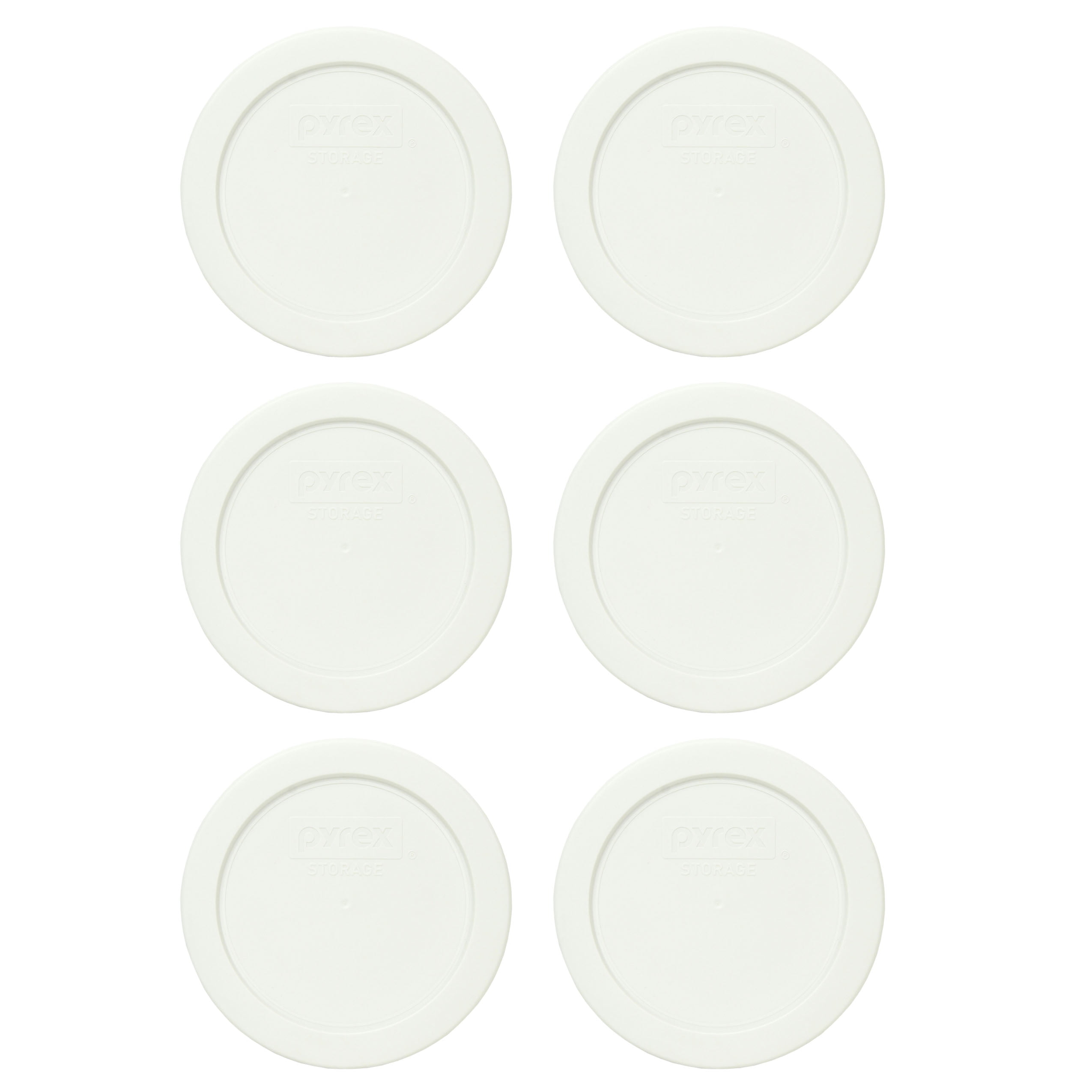 Pyrex 7200-PC White 2 Cup Round Plastic Replacement Lid (6-Pack ...