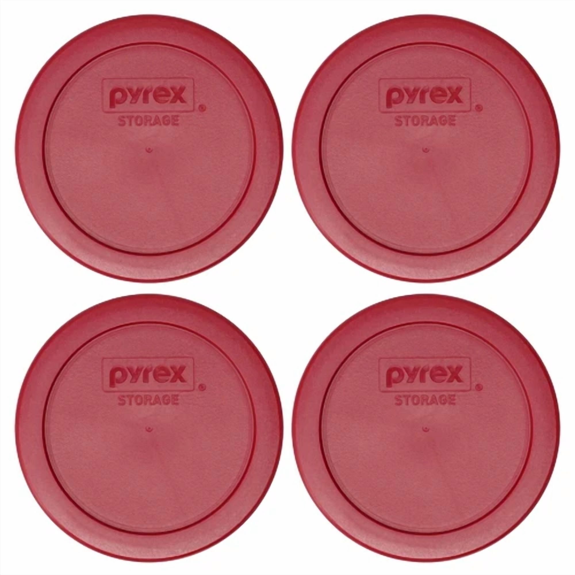 Pyrex 7200-Pc Sangria Red Round Plastic Storage Replacement Lid Cover ...