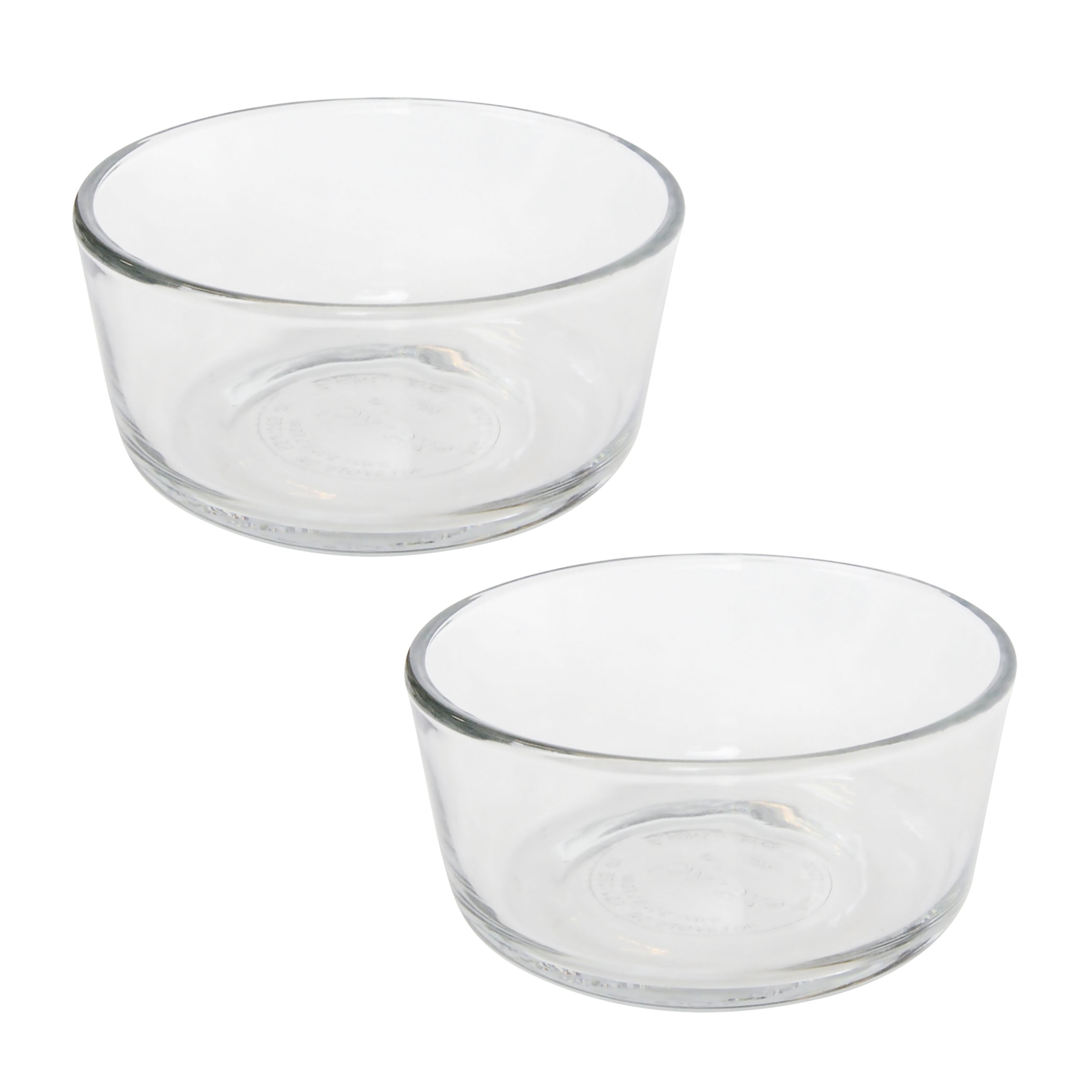 Pyrex 7200 Oven Safe 2-Cup Round Clear Glass Food Storage Bowl (2-Pack ...