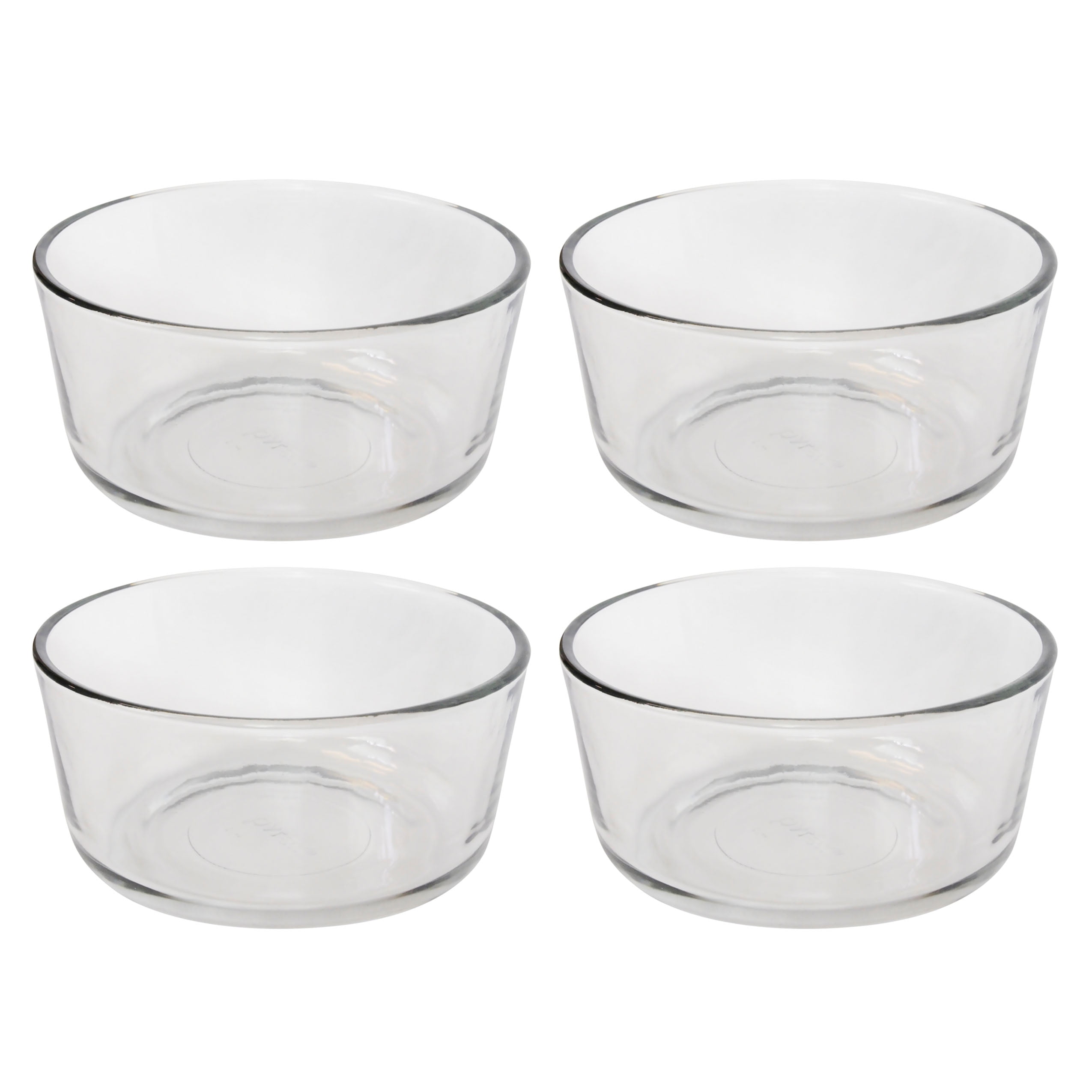 Pyrex 7201 4-Cup Round Clear Glass Food Storage Bowl (4-Pack) - Walmart.com