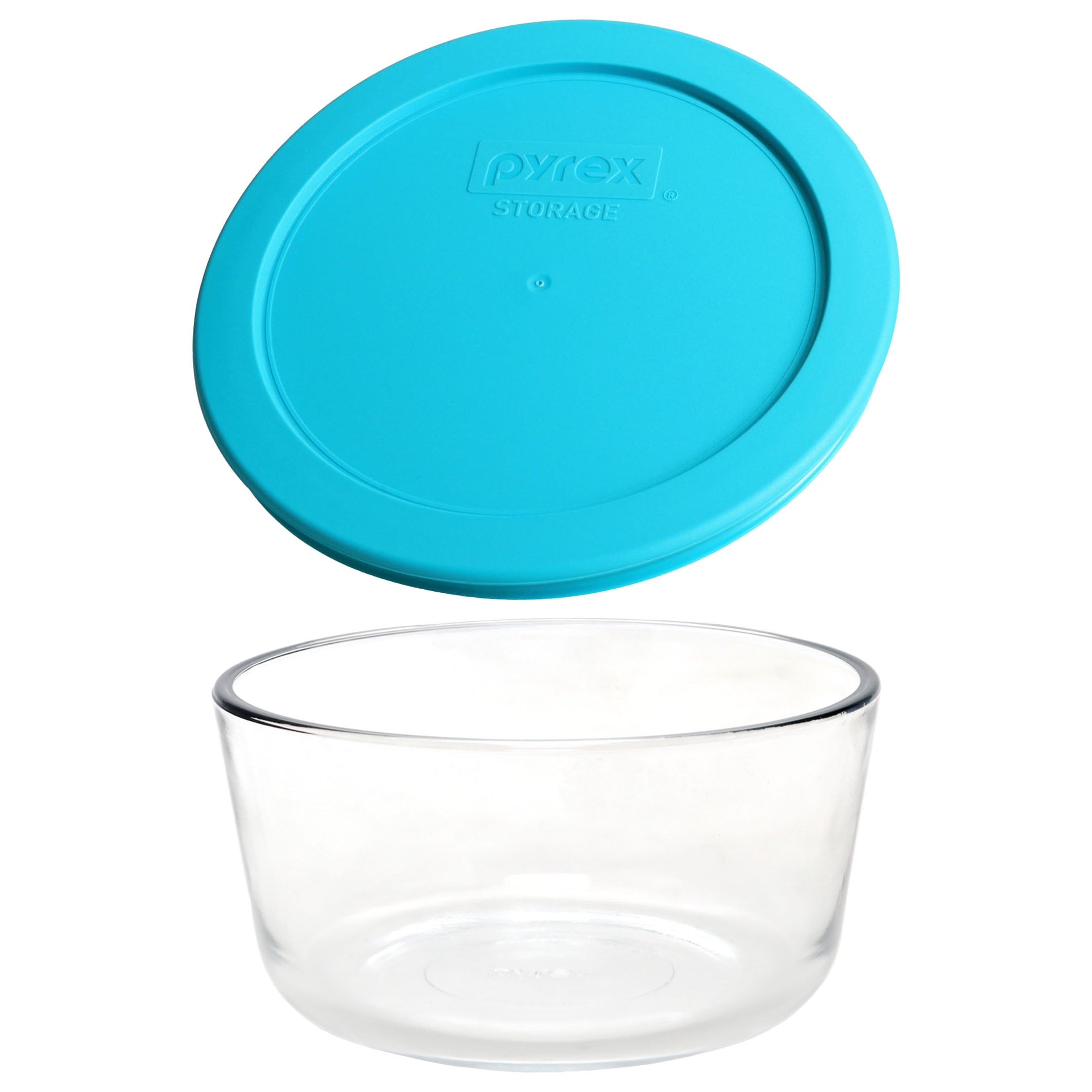 Pyrex 7201 4-Cup Glass Bowl & 7201-PC Surf Blue Lid - Walmart.com