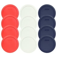 Pyrex Blue Plastic Replacement Lid Covers, Combo of 2-Cup, 4-Cup & 1 ...