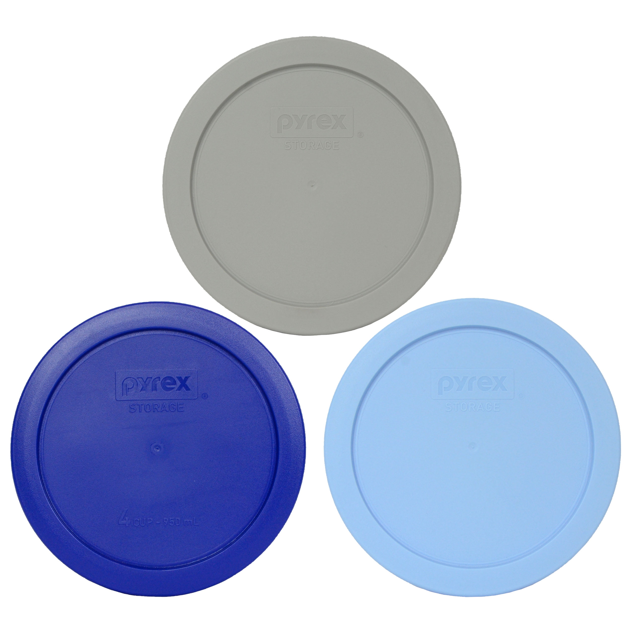Pyrex 7201-PC Cobalt Blue, Jet Gray, and Blue Cornflower Replacement ...