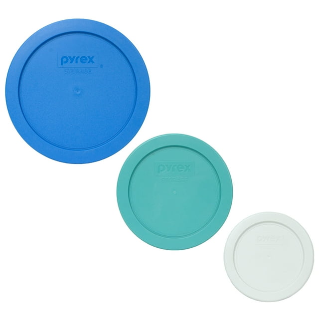 Pyrex 7201-PC Marine Blue, 7200-PC Turquoise, and 7202-PC White Plastic ...