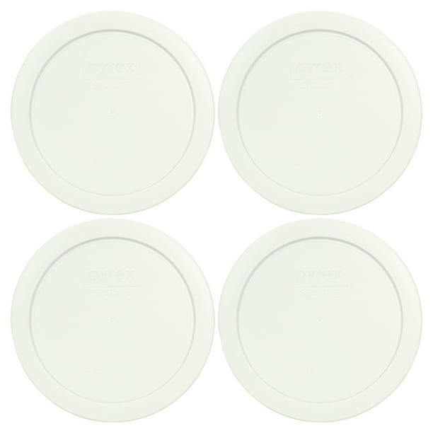 Pyrex 7201-PC White Round Plastic Replacement Lid Cover (4-Pack ...