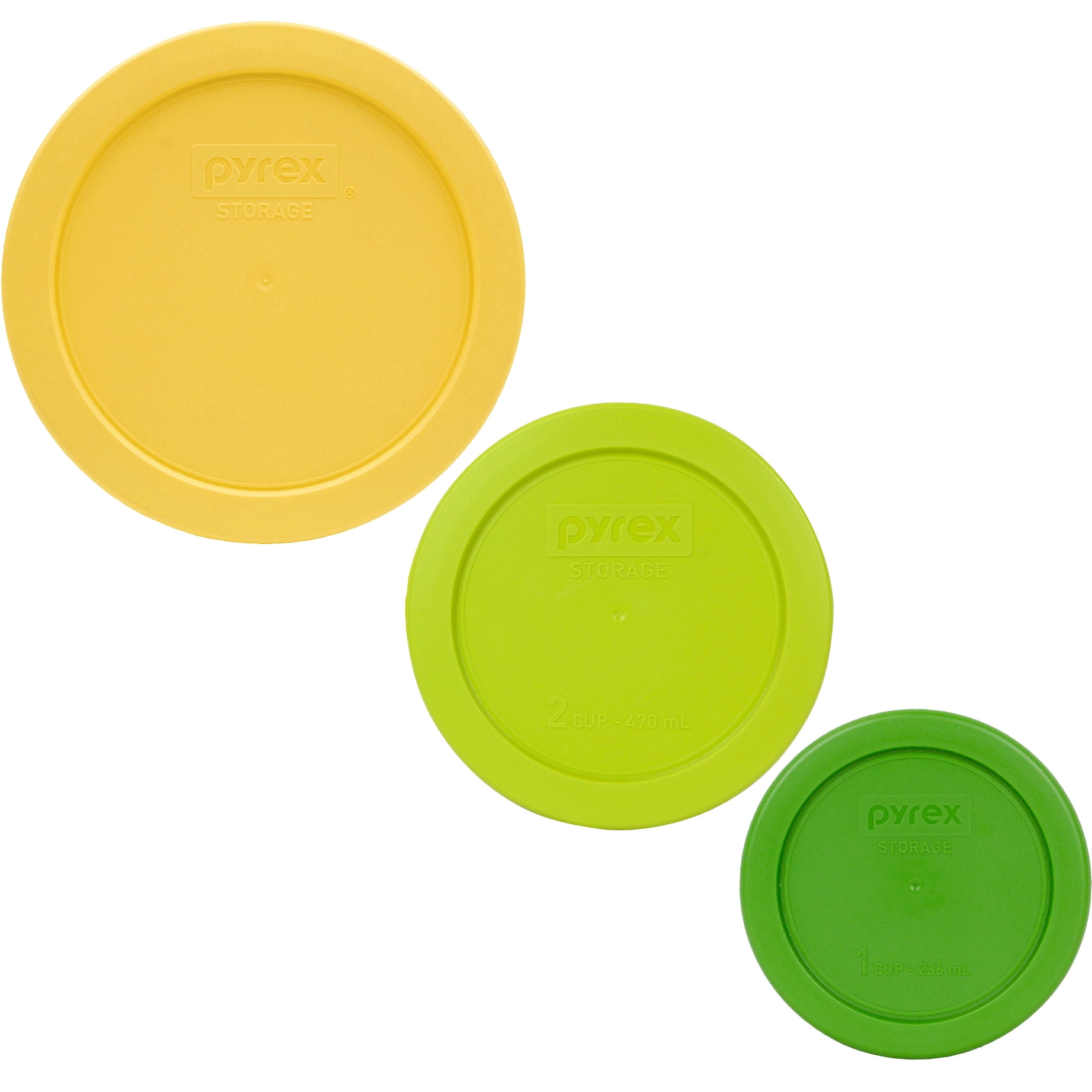 Pyrex 7201-PC Yolk Yellow, 7200-PC Edamame Green, 7202-PC Lawn Green ...