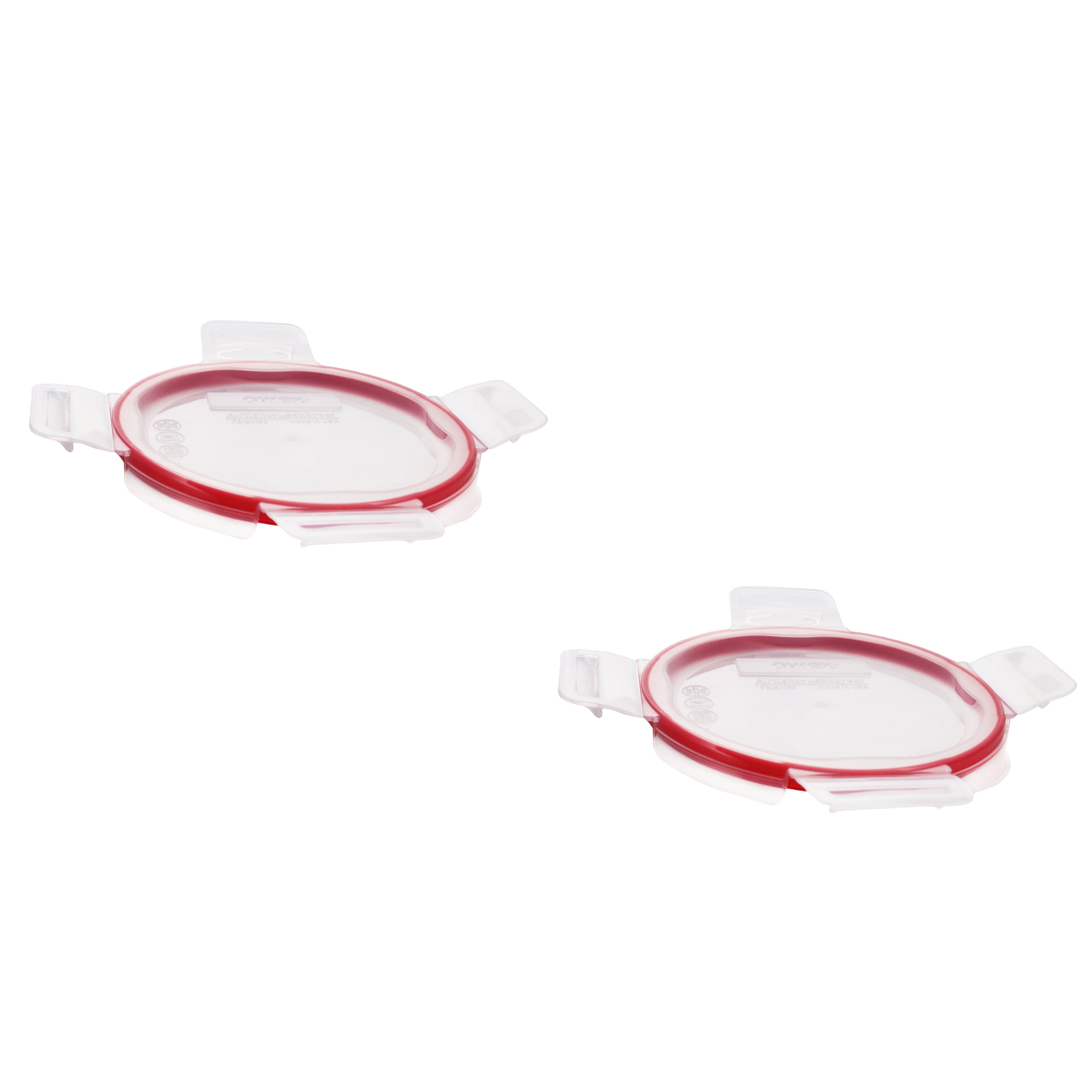 Pyrex 7201R-PC 4-Cup Freshlock Clear Plastic with Red Gasket Lid (2 ...