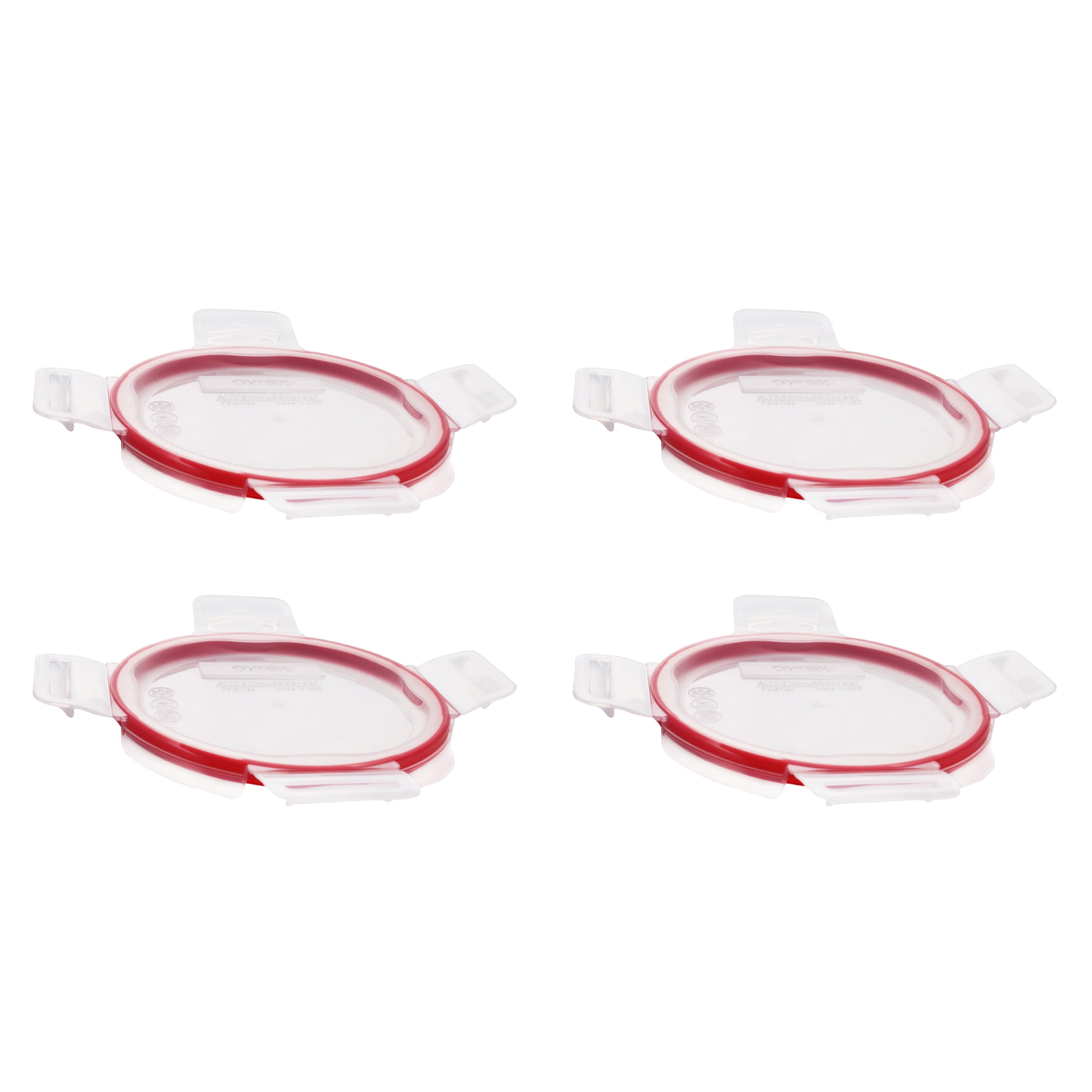 Pyrex 7201R-PC 4-Cup Freshlock Clear Plastic with Red Gasket Lid (4 ...