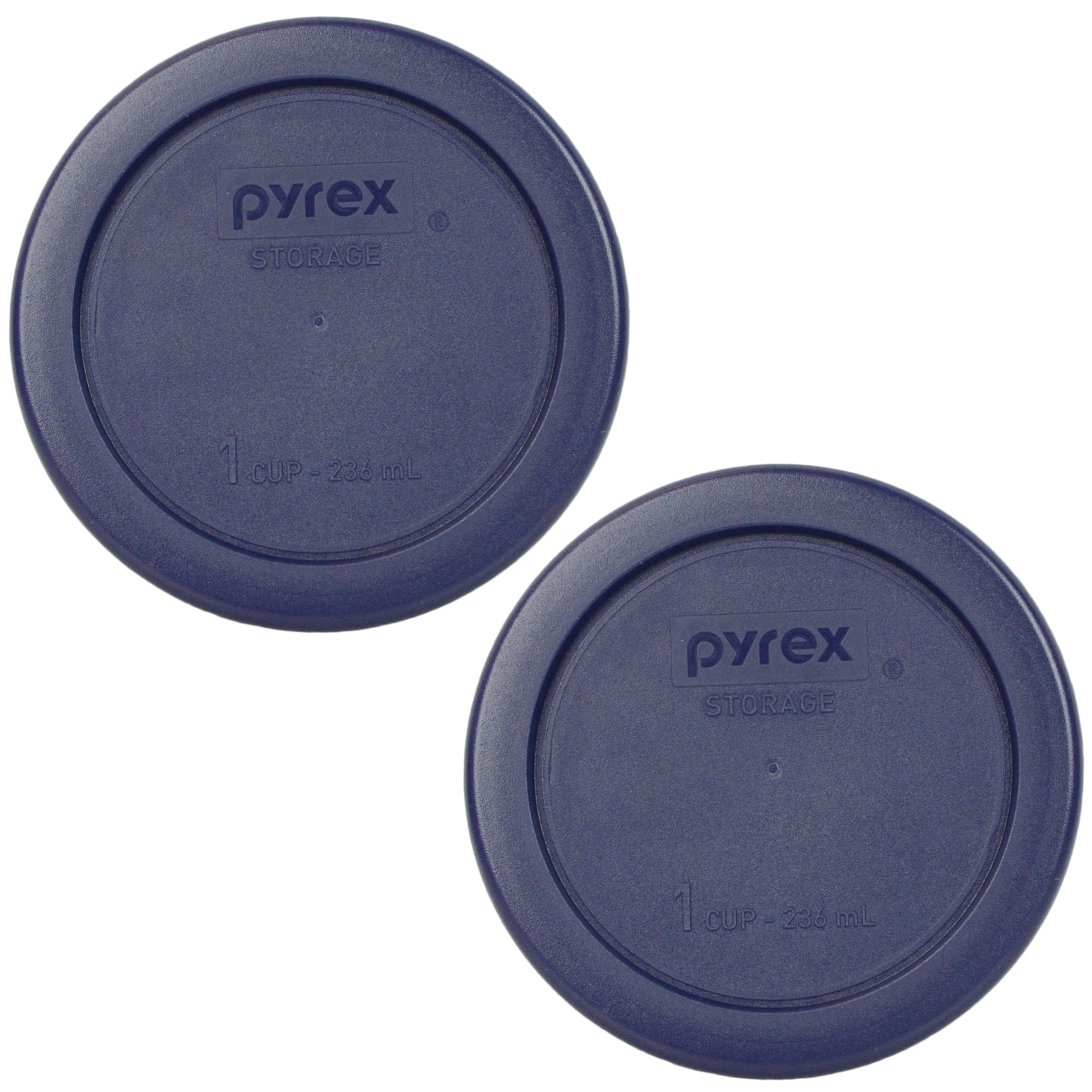 Pyrex 7202-PC Dark Blue Round Plastic Replacement Storage Lid Cover (2 ...