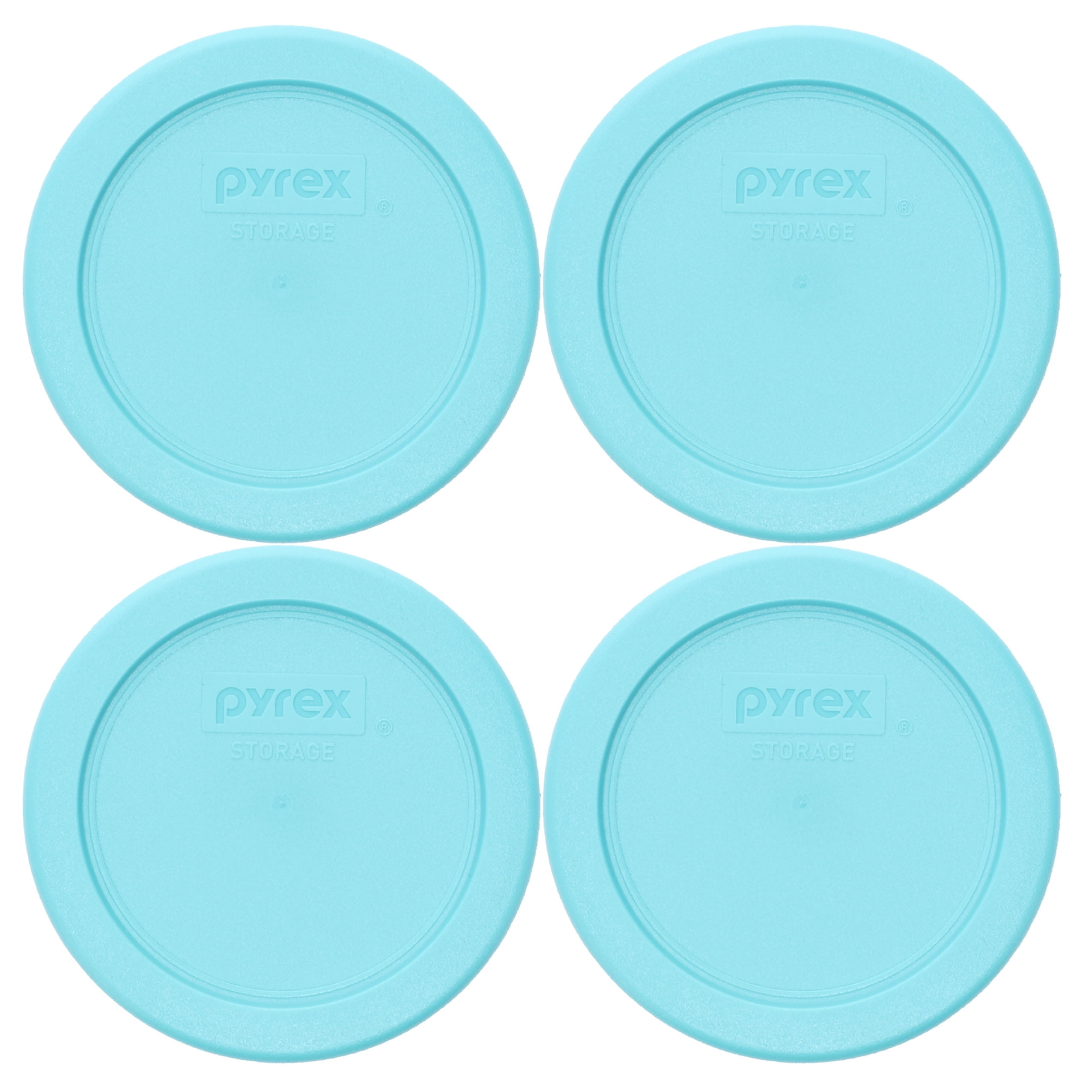Pyrex 7202-PC Turquoise Round Plastic Storage Replacement Lid Cover (4 ...