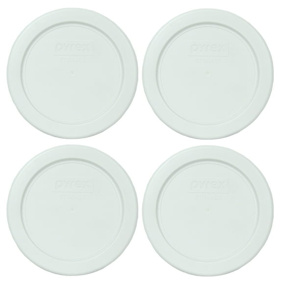 Pyrex 7202-PC White Plastic Replacement Storage Lid Cover (4-Pack ...